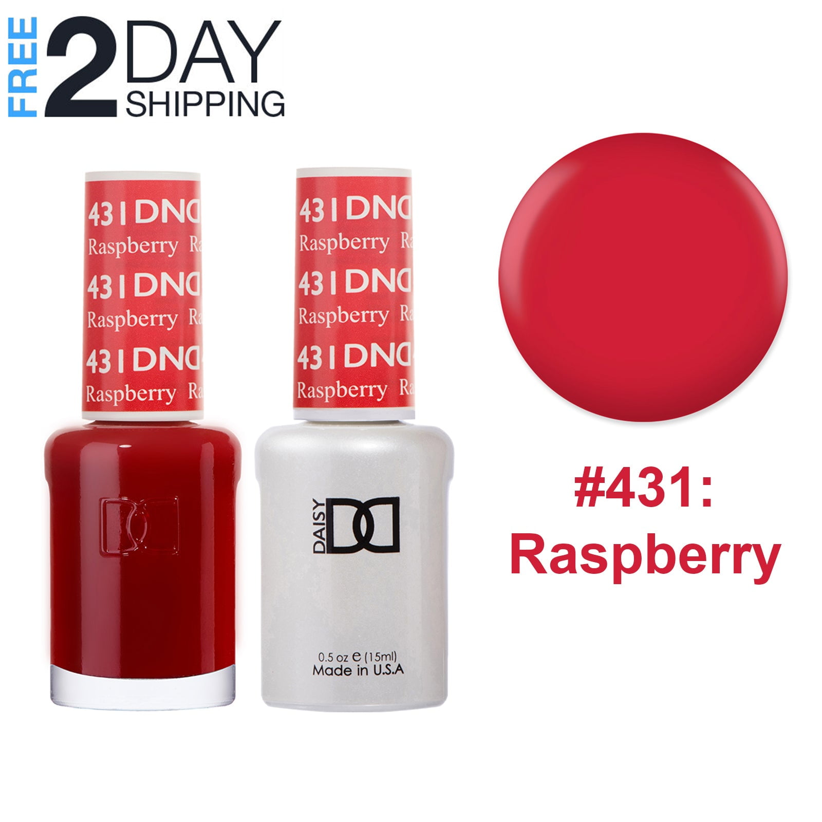 DND High Gloss Shine Gel Nail Polish & Lacquer Duo Set - #431 Raspberry ...