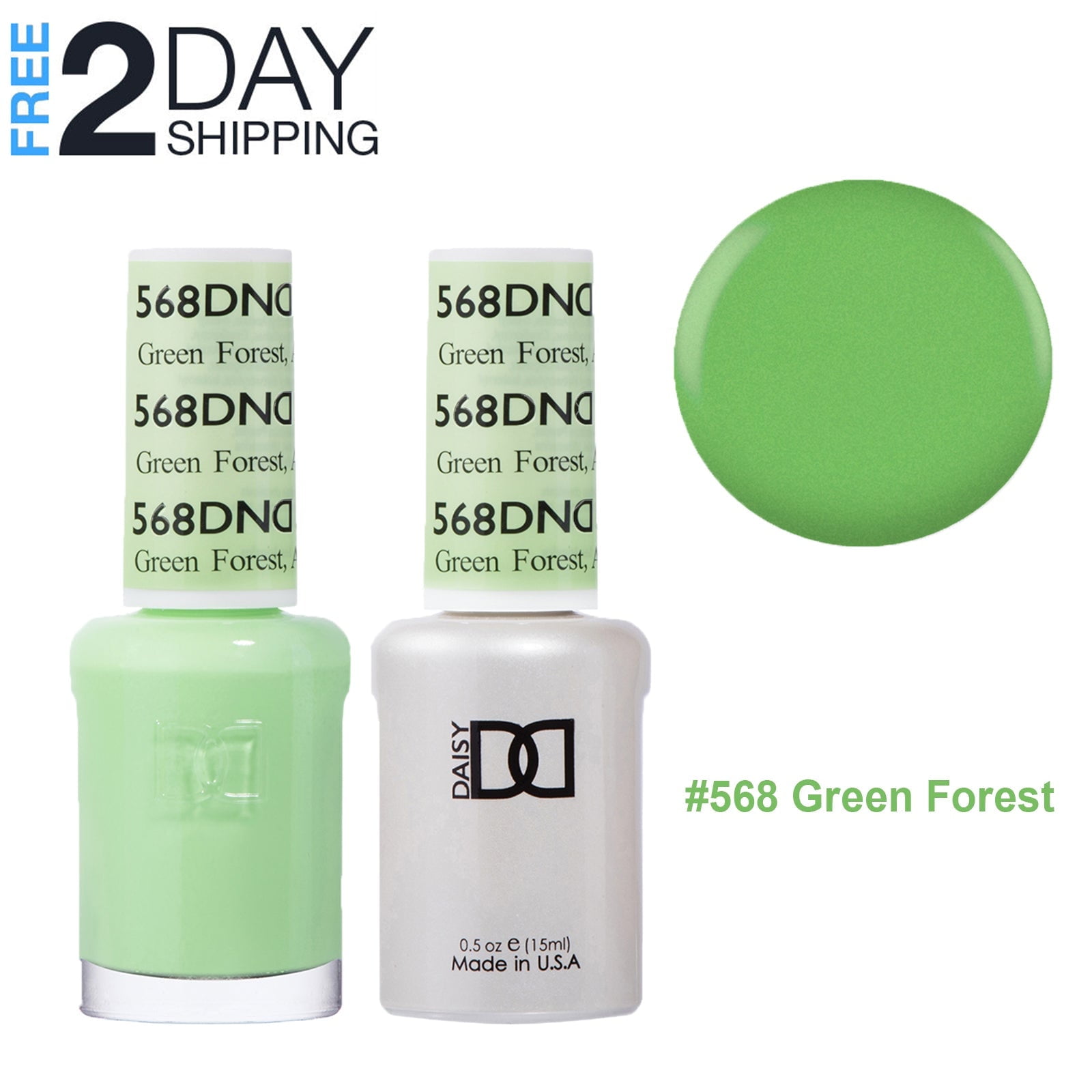 DND Gel Nail Polish & Nail Lacquer Set Soak Off Duo Set - #568 Green ...