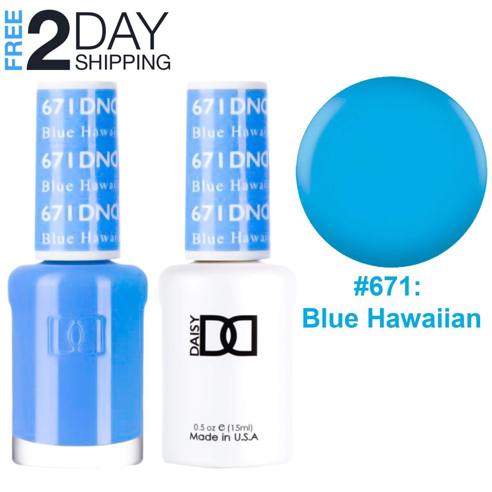 DND Gel Nail Polish & Nail Lacquer Set Soak Off Duo Set - # 671 Blue ...