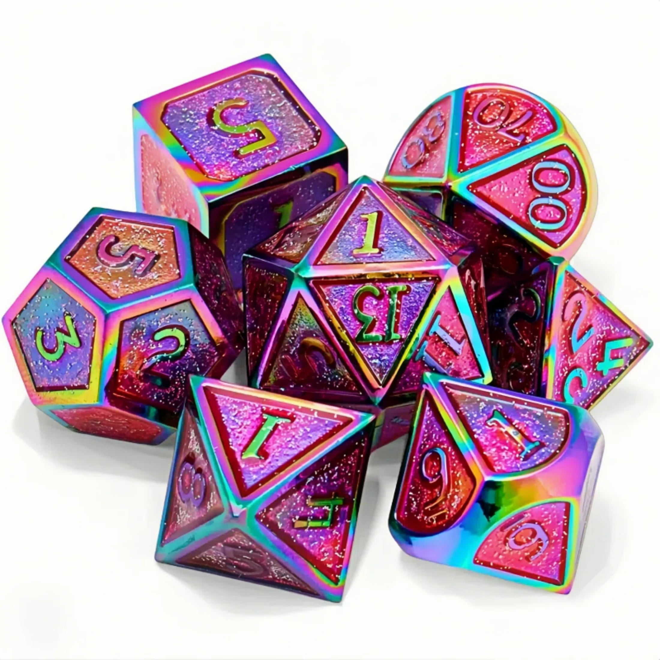 DND Metal Dice 7-Piece Set for Dungeons and Dragons DND 5e RPG Gift ...