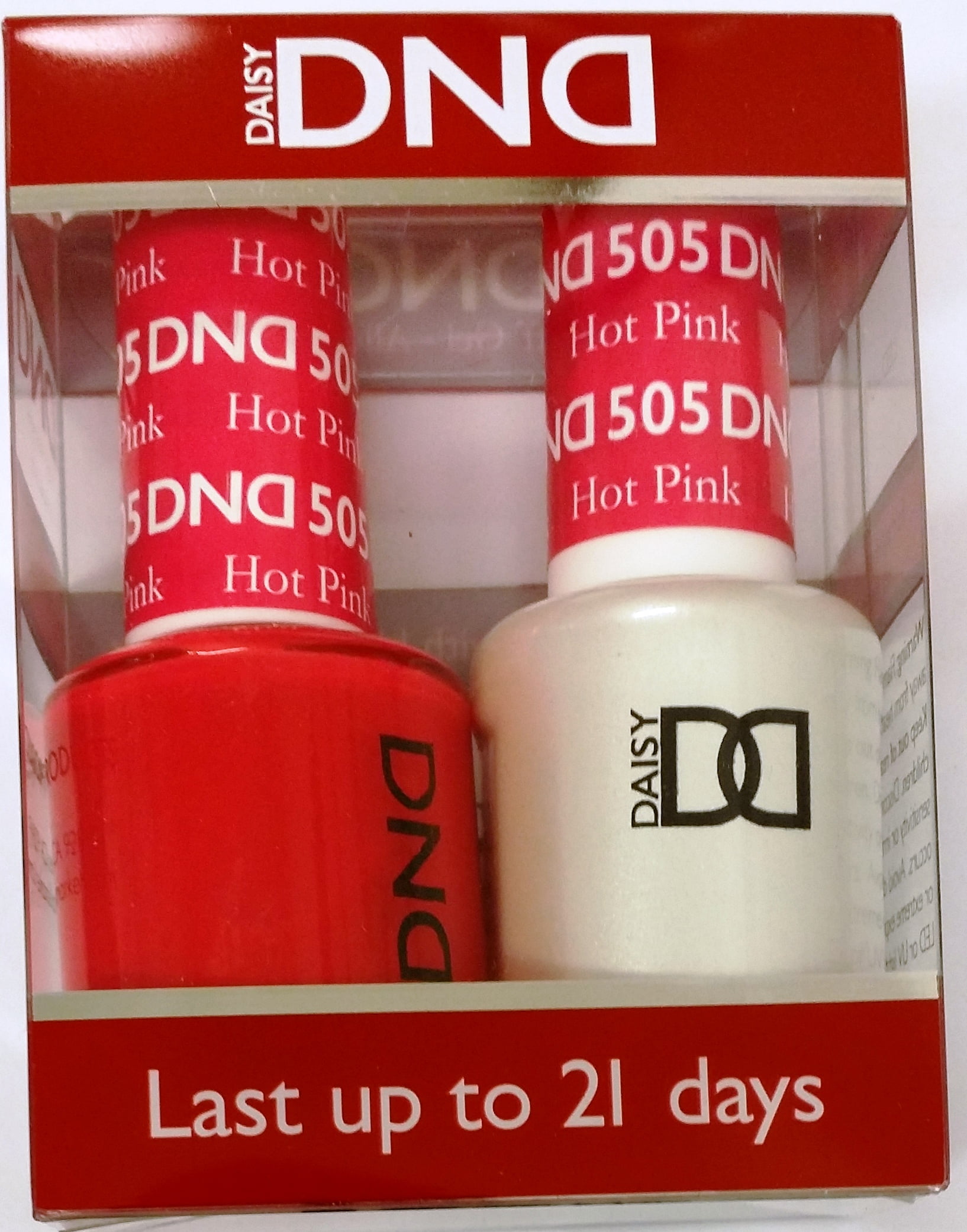 Daisy DND Nail Polish Gel and Matching Lacquer Set, 505 Hot Pink, 0.5oz ...