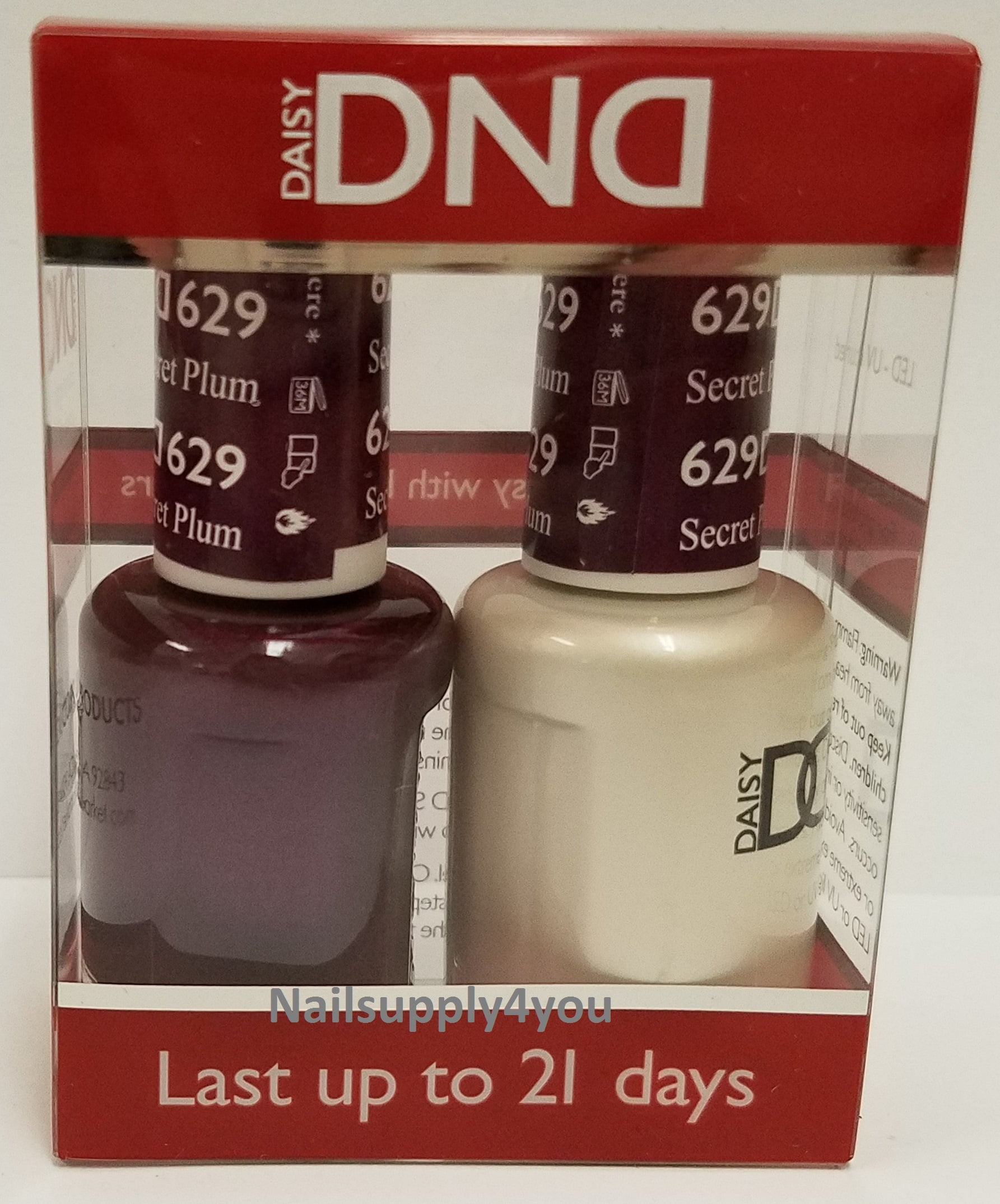 DND Nail Polish Gel & Matching Lacquer Set (629 - Secret Plum ...