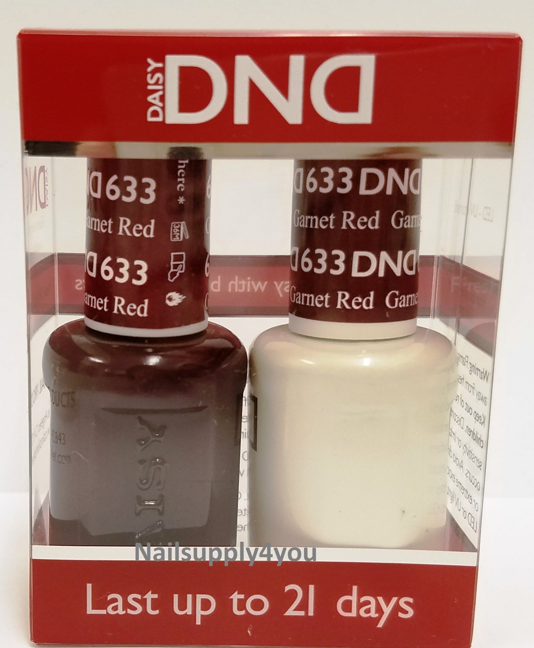 DND Nail Polish Gel & Matching Lacquer Set (633 - Garnet Red) - Walmart.com