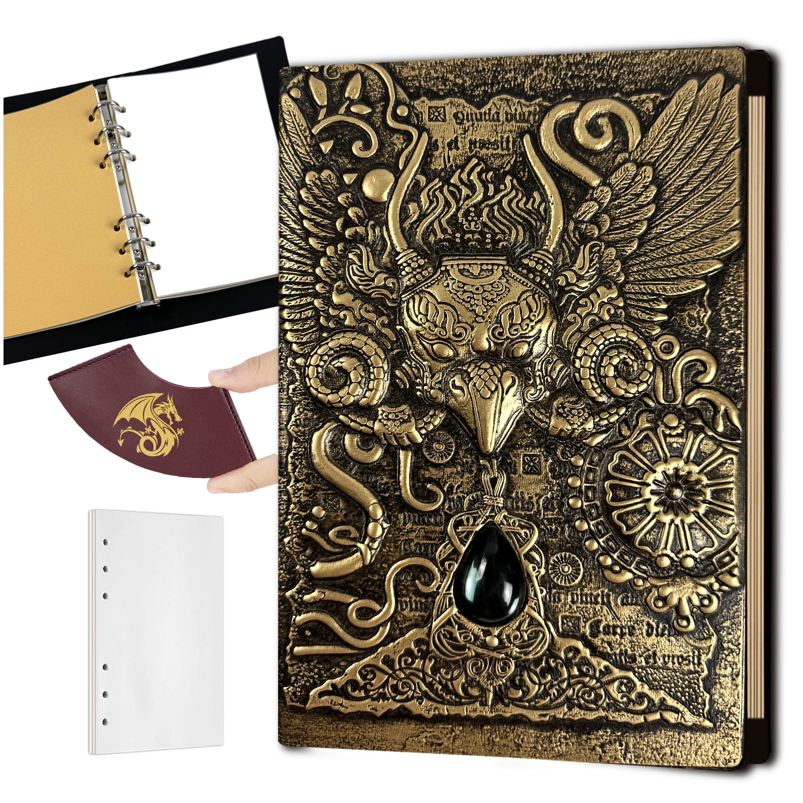 DND Notebook D&D Journal,3D Embossed Leather Notebook Unique 400 Pages ...