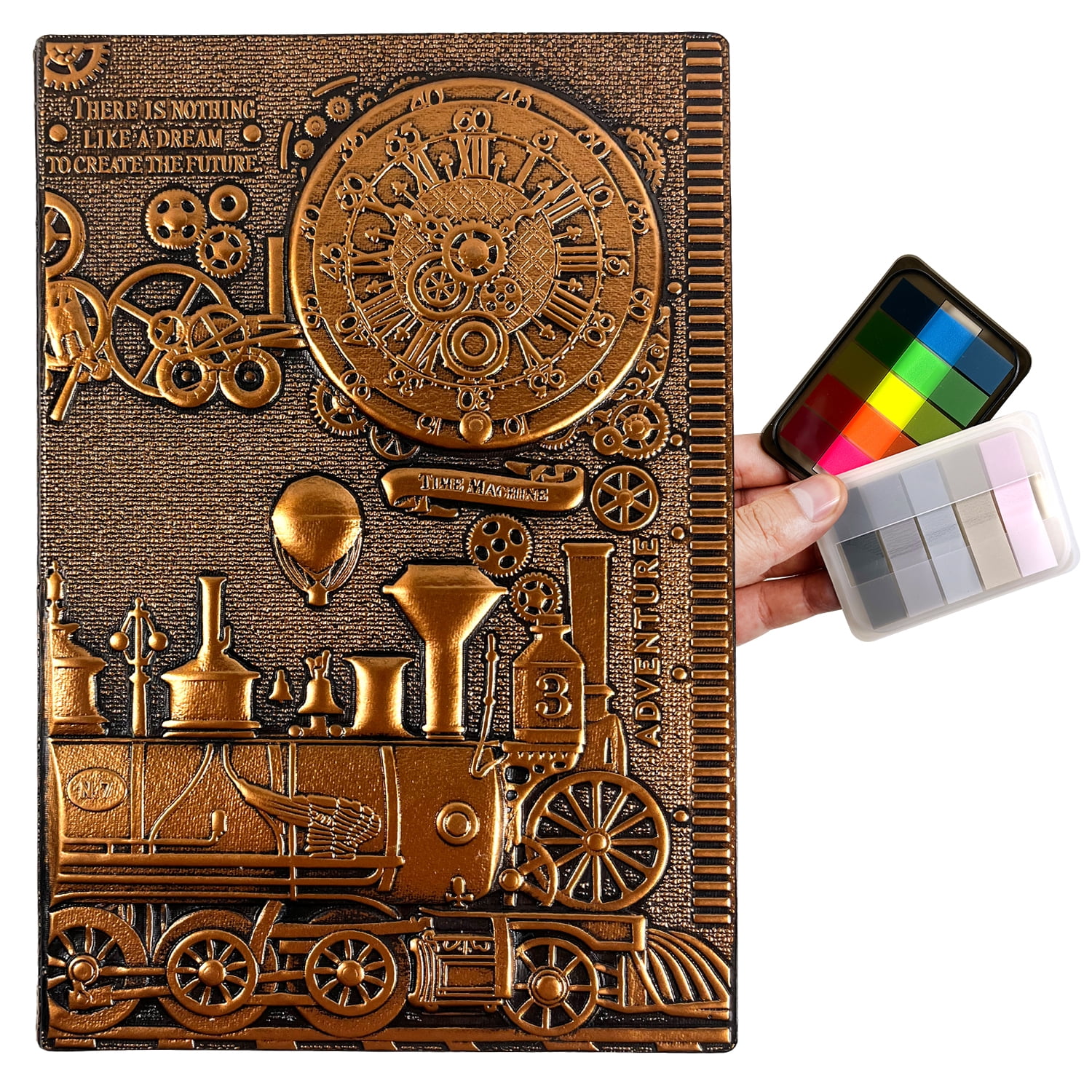 DND Notebook/Diary with 3D Train Embossed Faux Leather Cover, Ideal for ...