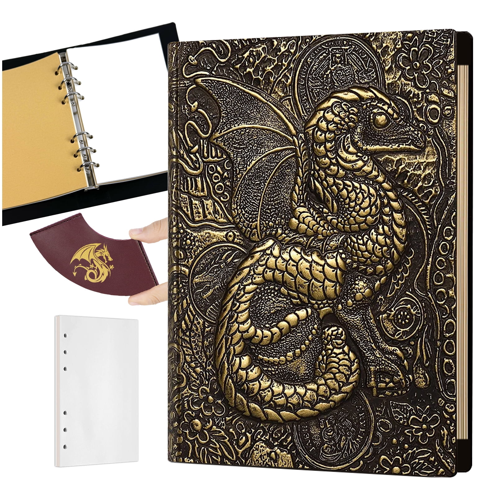 DND Notebook Travel Journal,Binder Blank Journal Leather Notebook for ...