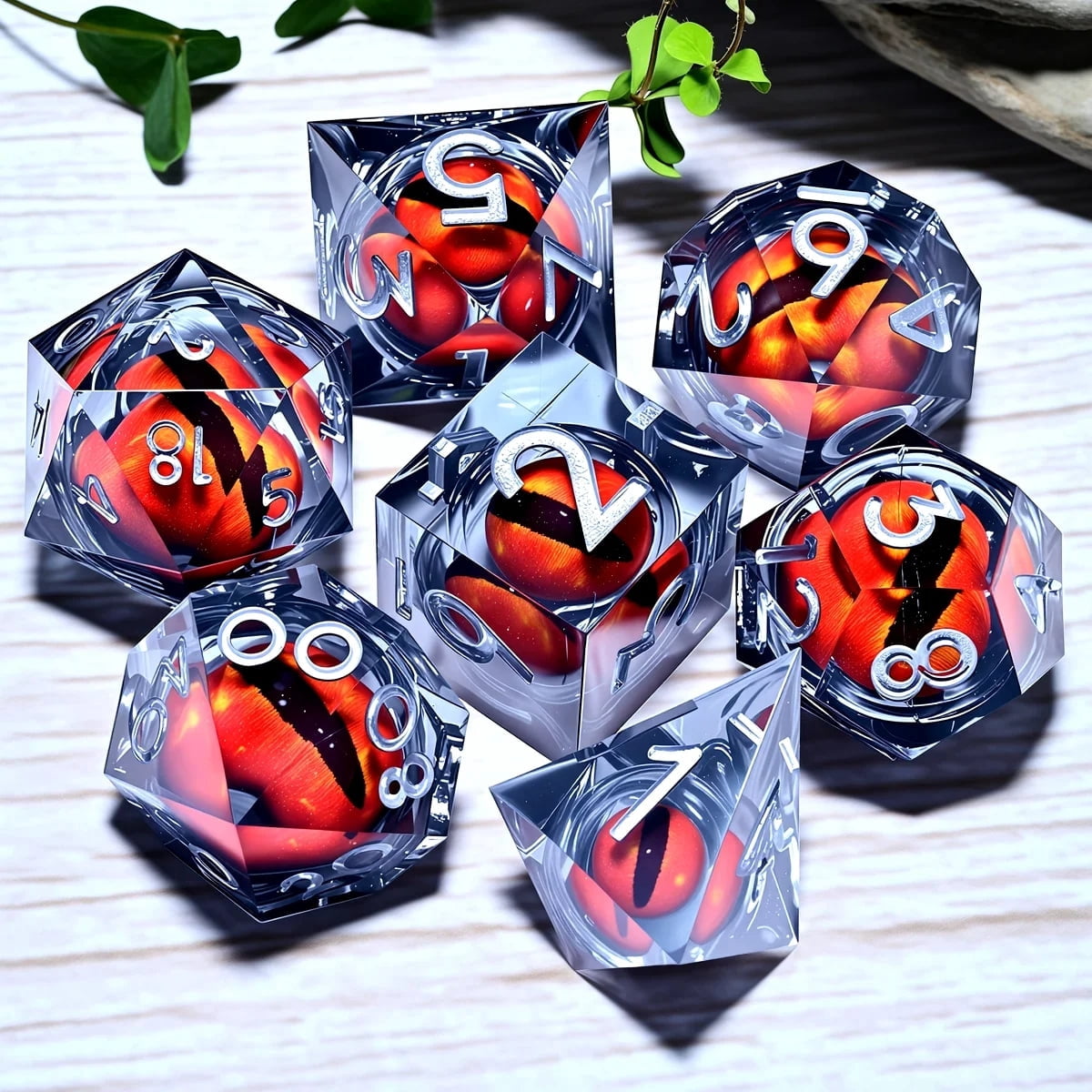 DND Resin Flowing Sand Dice Set (7 pieces), suitable for the role ...