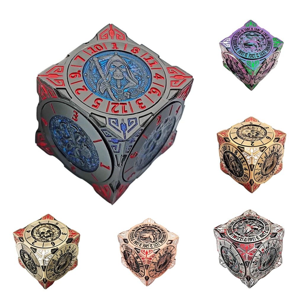 DND Spinner Dice 7-in-1 Metal Polyhedral Set - 3D Relief Creature ...