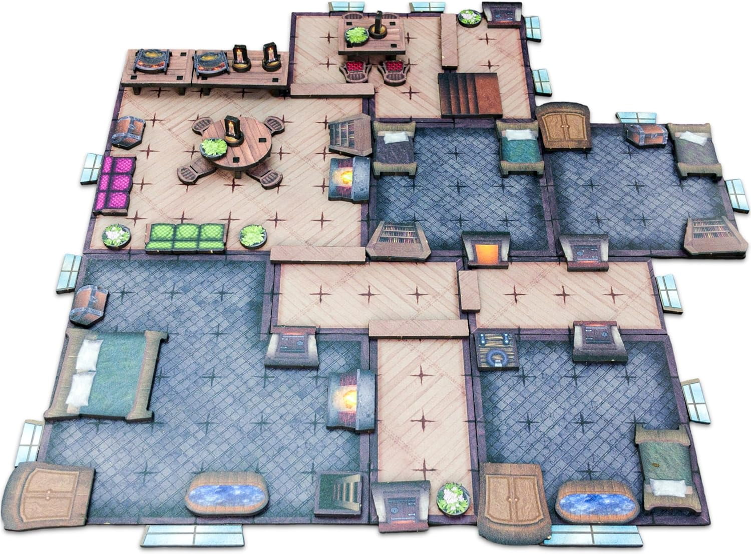 DND Terrain | Modular | Village/House/Dungeon | 113pc Double Sided 1/8 ...