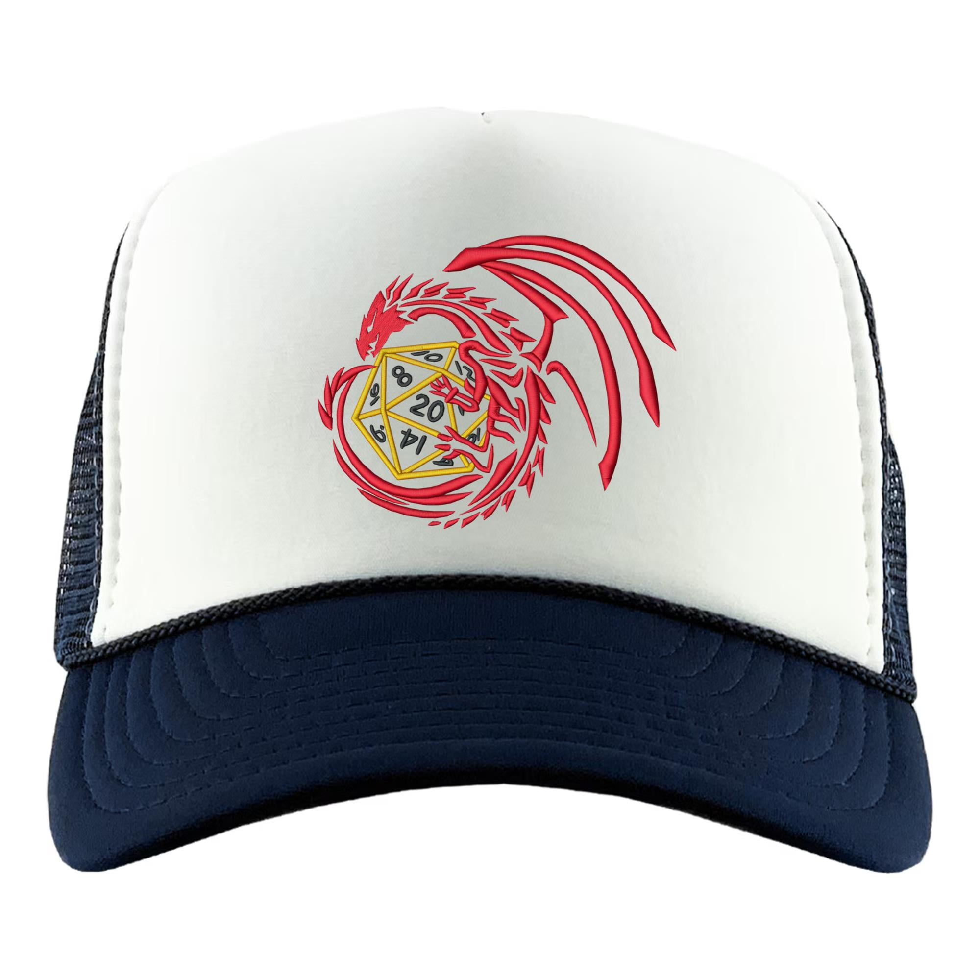 DND dragon dice RPG embroidered snapback trucker hat tabletop gamer ...