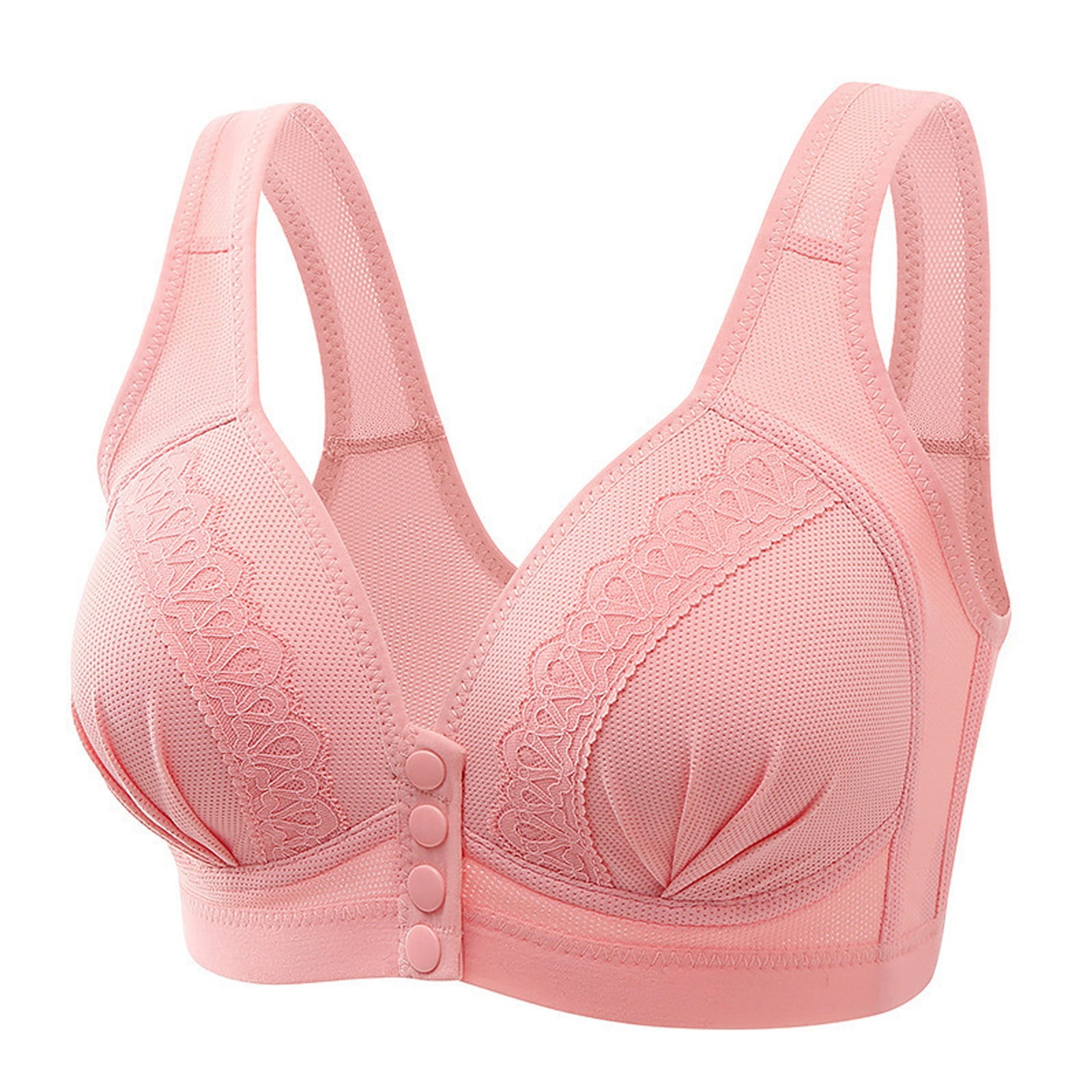 DNDKILG Women's Front Closure Bras Comfort Button Underwire Bra ...