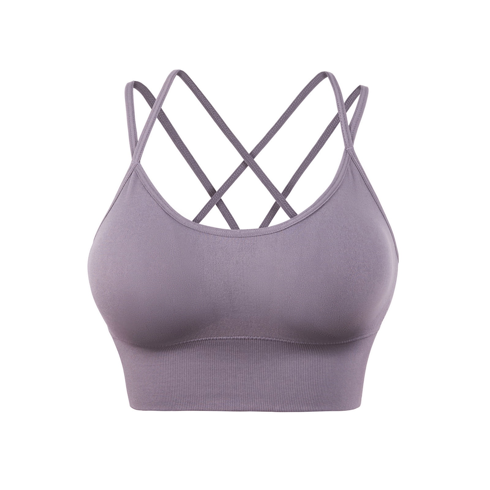 DNDKILG Women's Strappy Seamless Sports Bra Criss Cross Comfort Bras ...