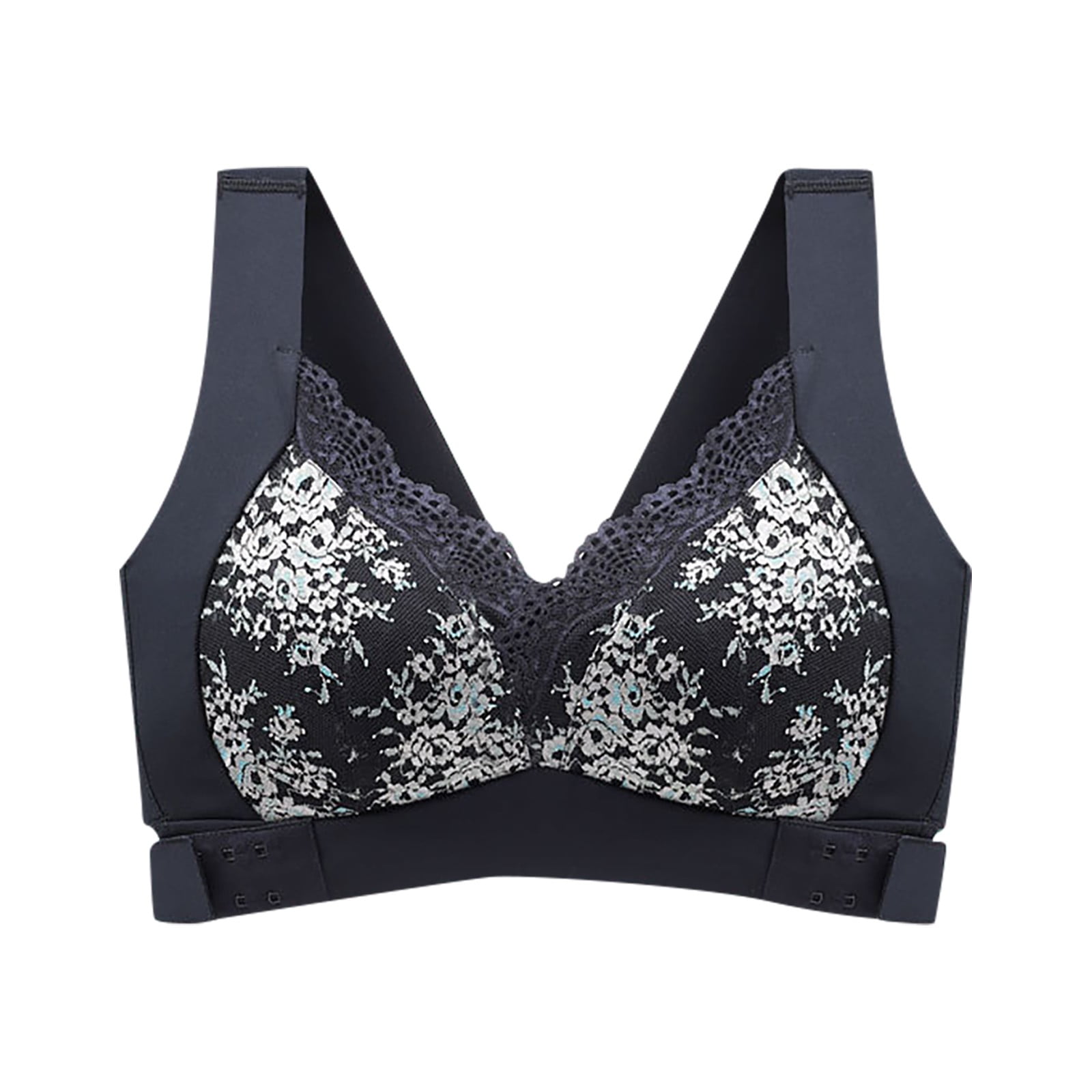 DNDKILG Womens Padded Plunge Bra Seamless Wire Free Push-Up Bra Front ...