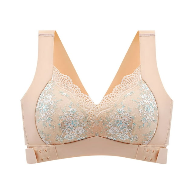 DNDKILG Womens Padded Plunge Bra Seamless Wire Free Push-Up Bra Front ...