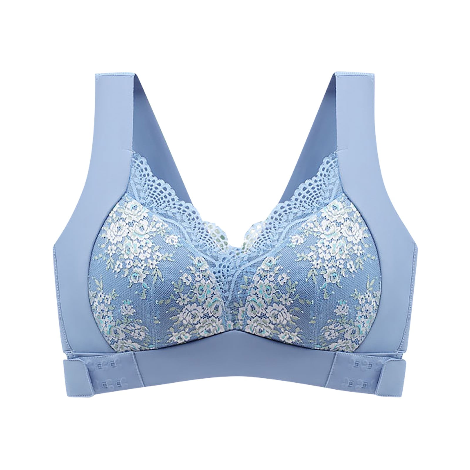 DNDKILG Womens Padded Plunge Bra Seamless Wire Free Push-Up Bra Front ...