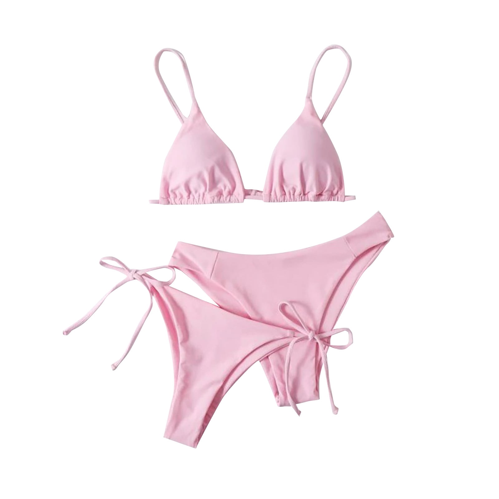 Dndkilg Womens Triangle Bikini Top Sexy Two Piece Swimsuit With Bikini Solid Bathing Suit String