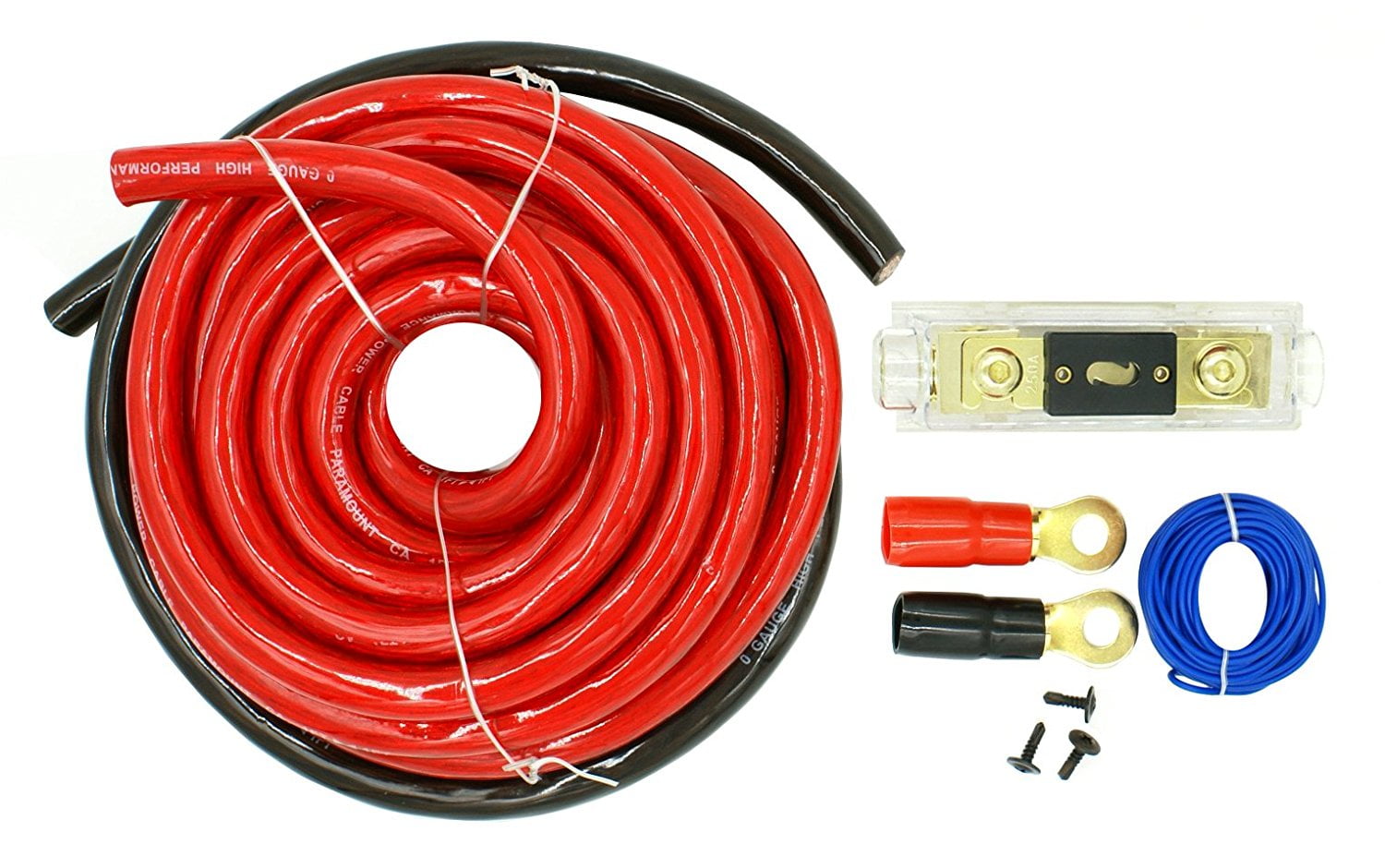 Subwoofer Kit DNF 6000W 0 Gauge Blue Amplifier Wiring Kit – Complete ...