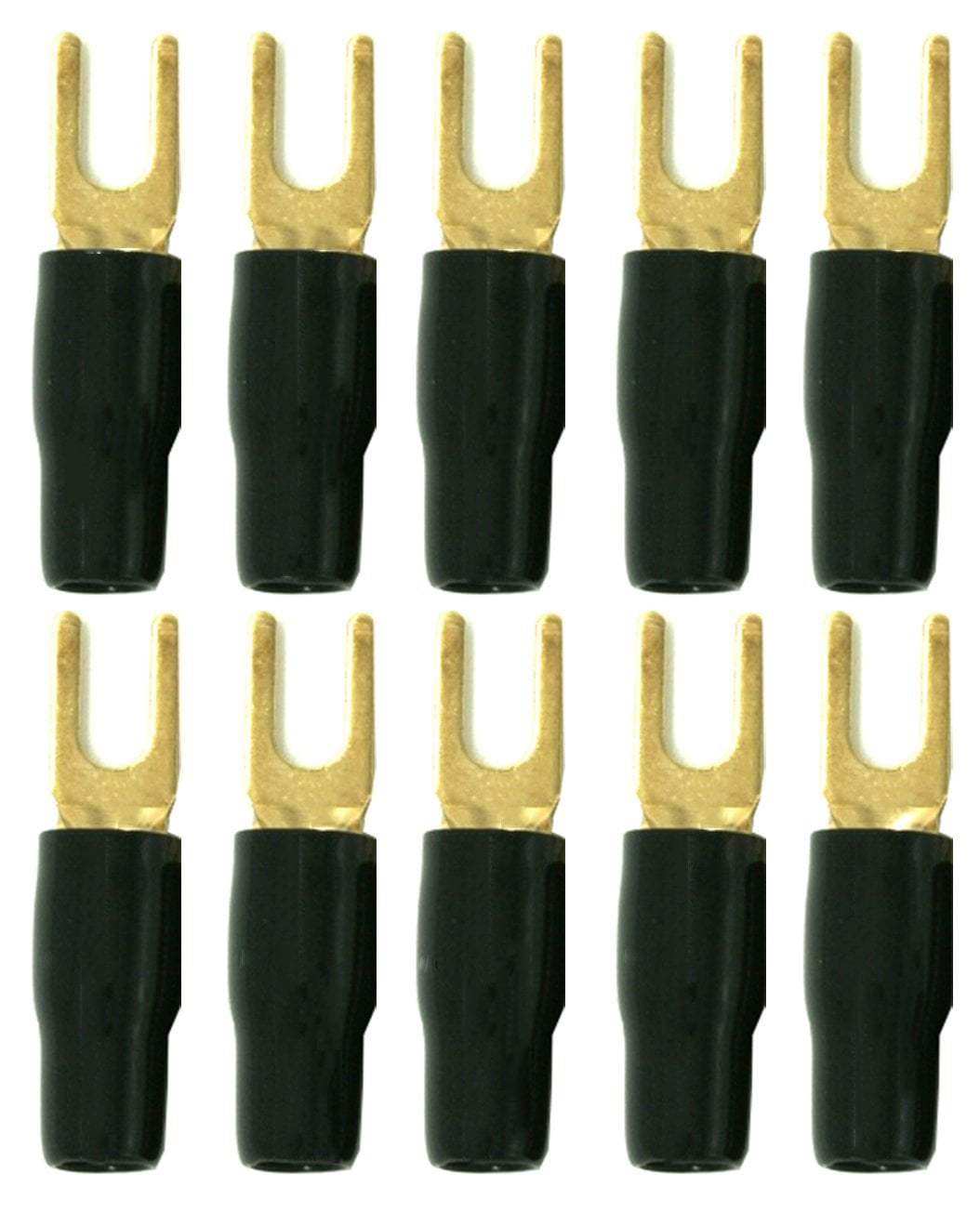 DNF 10 Pack Copper 24K Gold Plated 4 Gauge Wire Cable Spade Terminal ...