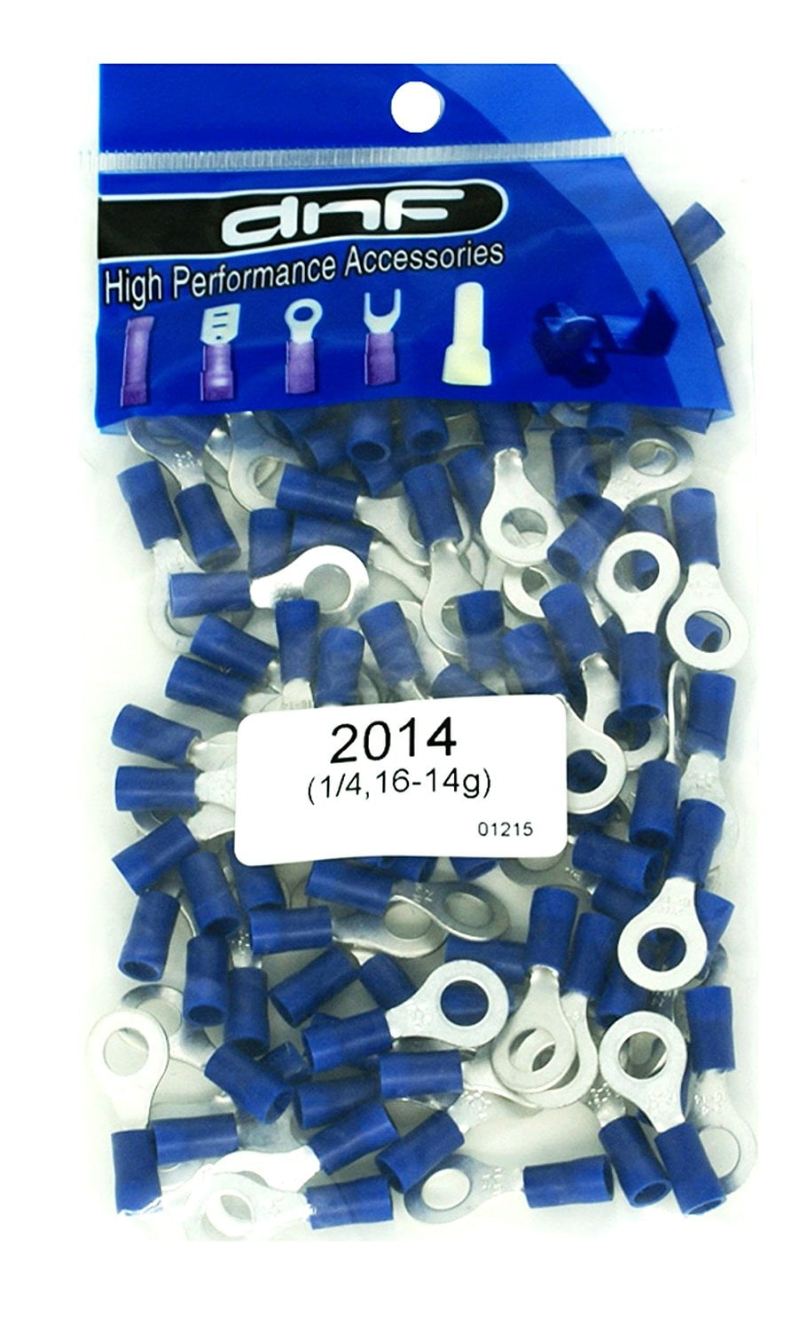 DNF 100 Pack Copper 16-14 Gauge Blue Ring Terminals Electrical Wire ...