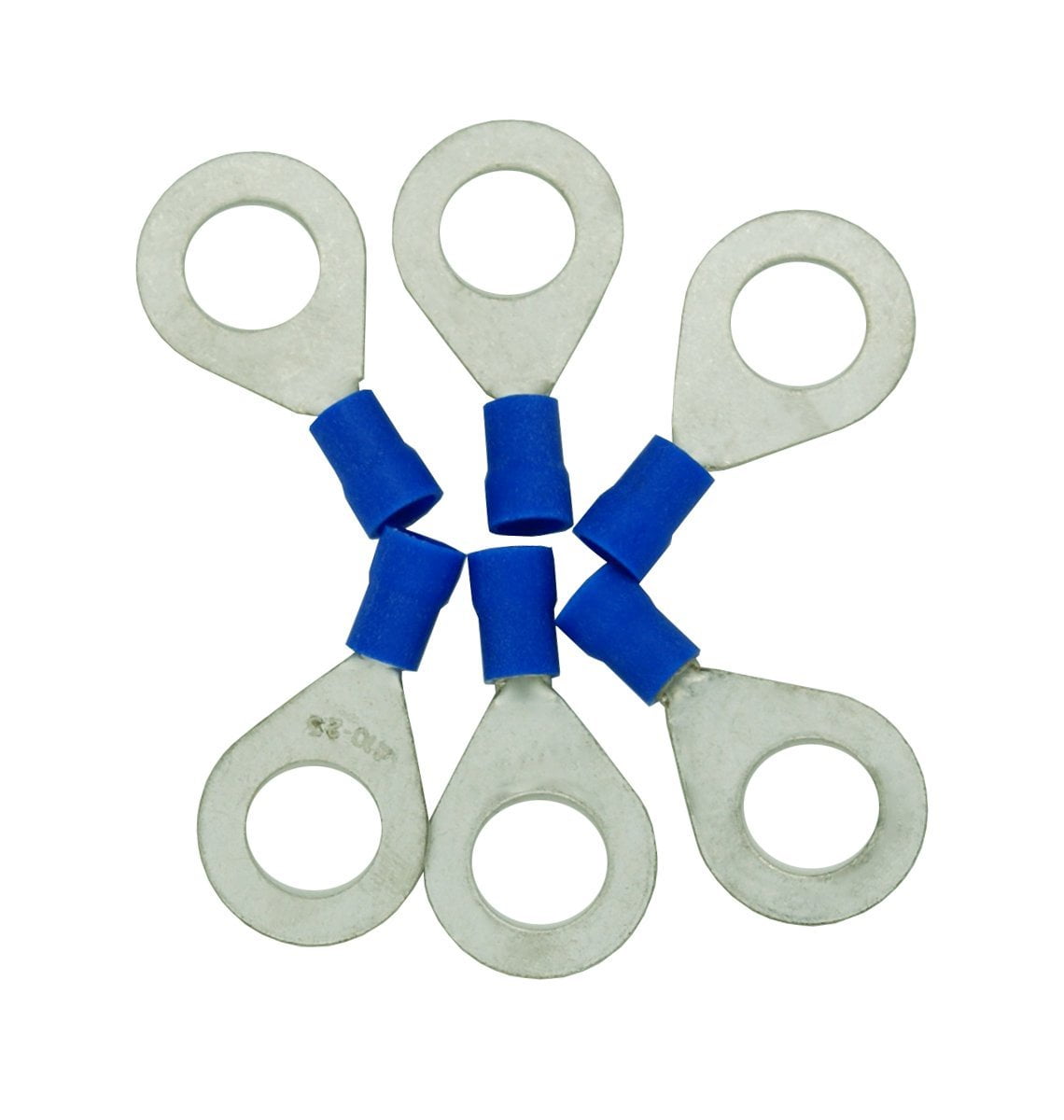 DNF 100 Pack Copper 16-14 Gauge Blue Ring Terminals Electrical Wire ...