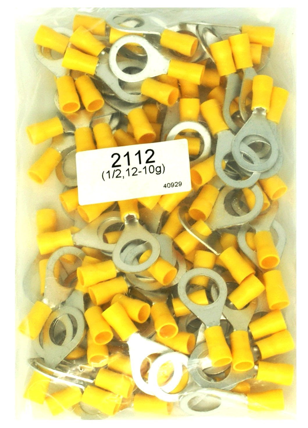 DNF 100 Pieces Copper 12-10 Gauge Yellow Ring Terminals Electrical Wire ...