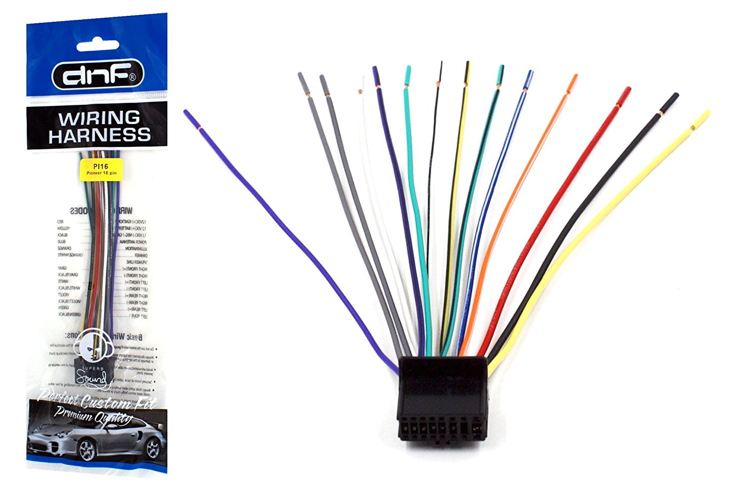 DNF 16 Pin Harness for Select Pioneer Head Units - Walmart.com