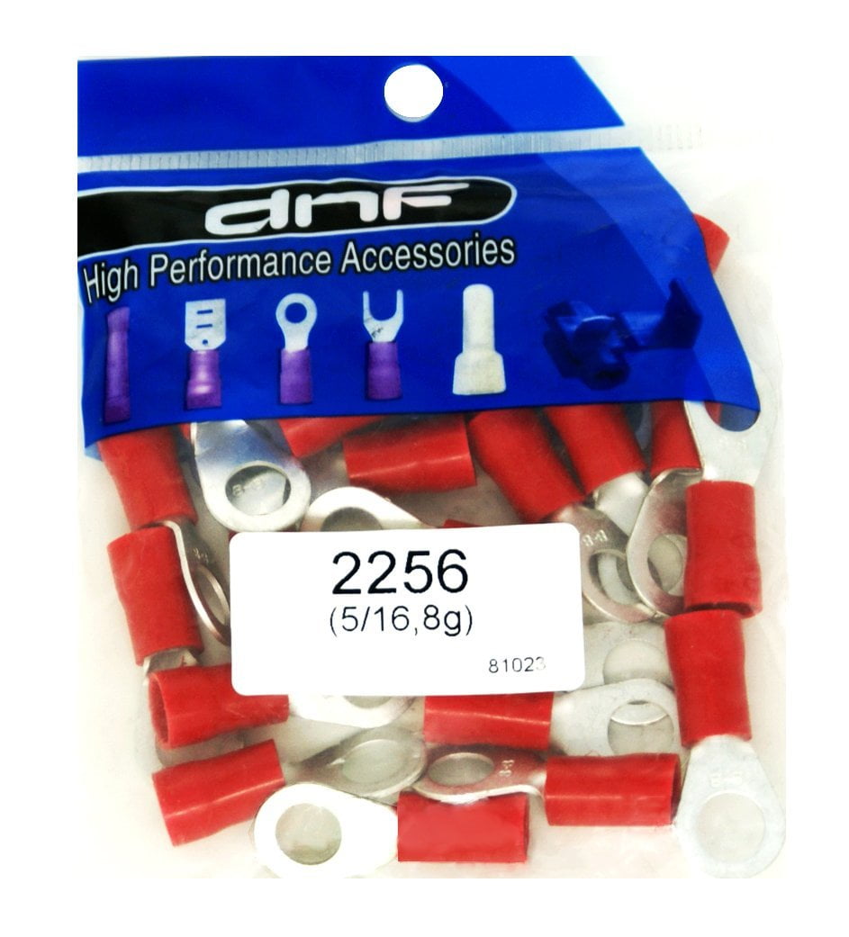 DNF 25 Pack Copper 8 Gauge Red Ring Terminals Electrical Wire ...