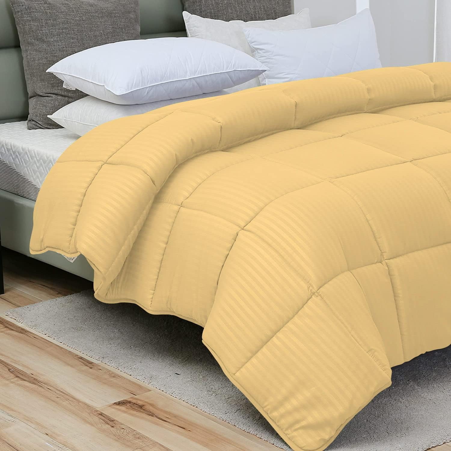 DNG Creations 3 Piece Damask Stripe Comforter 100% Egyptian Cotton 550 ...