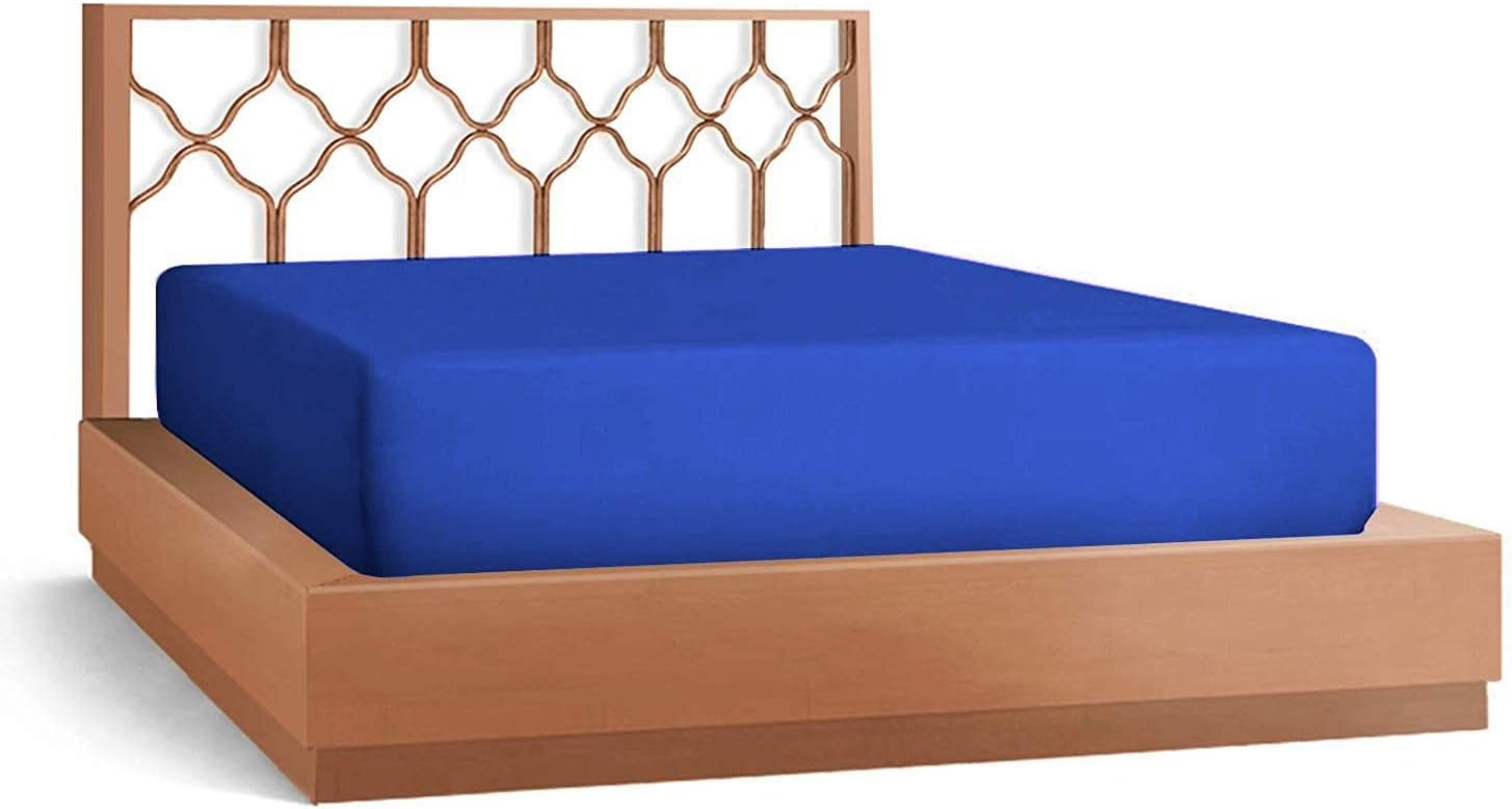 DNG Creations 3-Piece Fitted Sheet Set 6-Inch Deep Pocket (Solid Royal ...