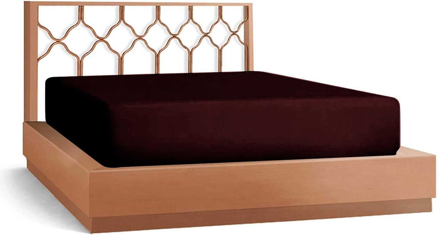 DNG Creations 3-Piece Fitted Sheet Set 6-Inch Deep Pocket (Solid Wine - King) - Walmart.com