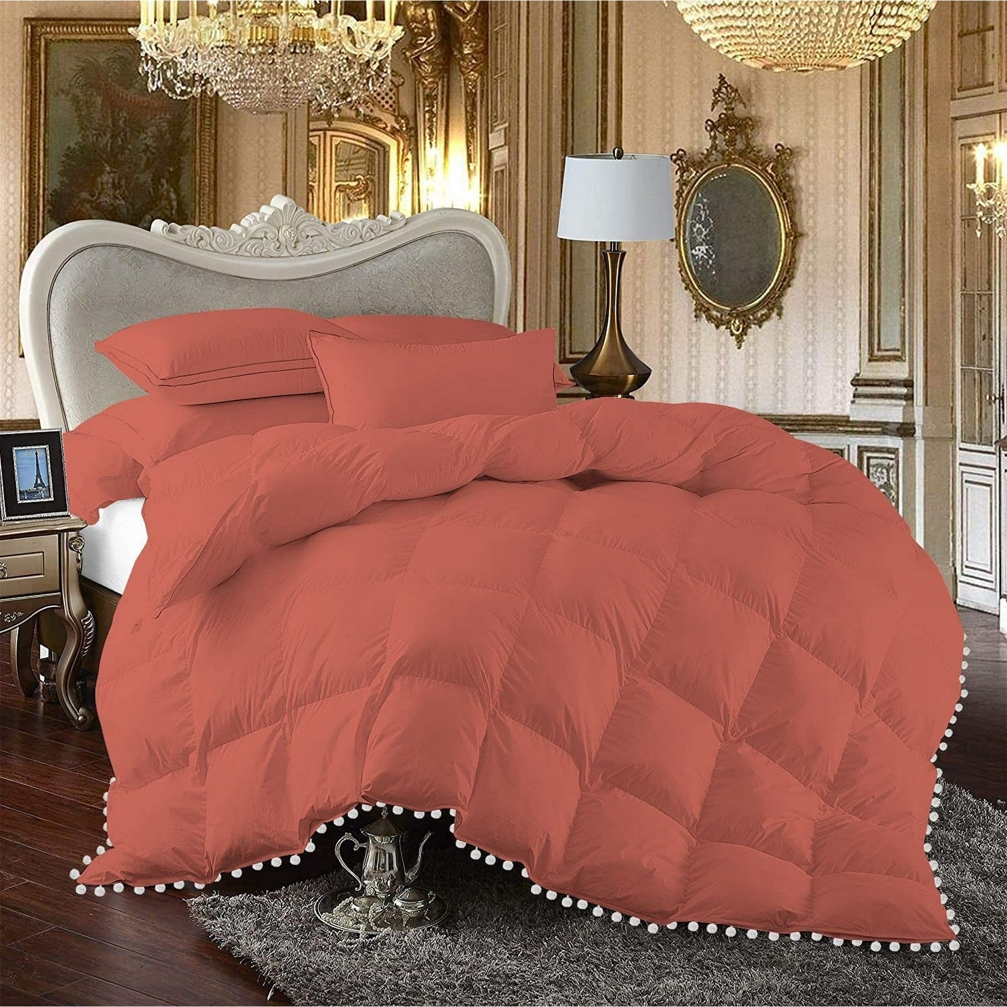 DNG Creations 3 Piece Pom Pom Box Design Comforter 550 GSM All Season ...