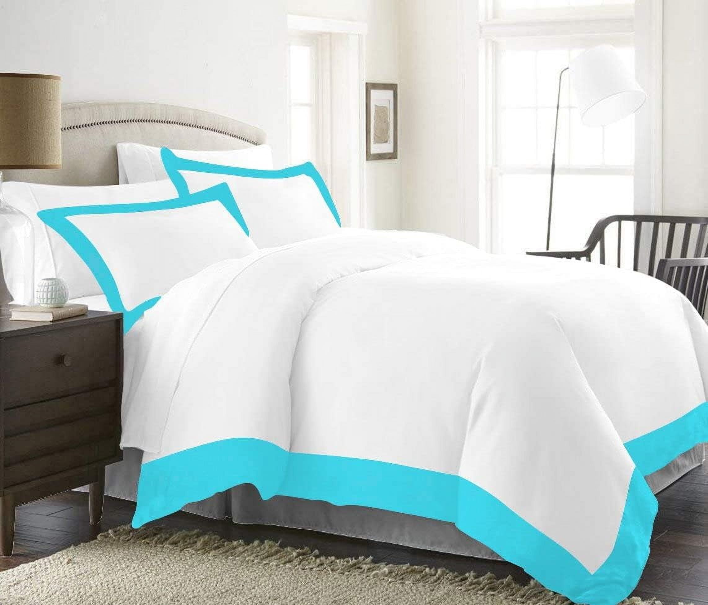 DNG Creations 3 Piece Two Tone Duvet Cover 100% Egyptian Cotton, 800 Threads Count With Zipper ...