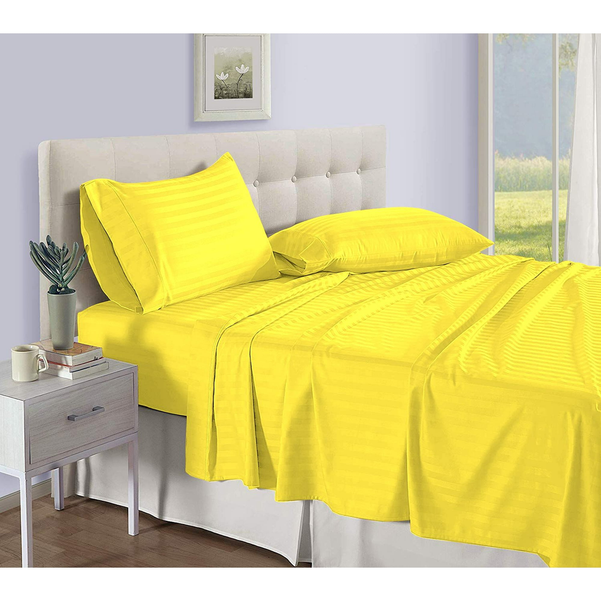 DNG Creations 4 Piece Striped Sheet Set (Full-Size) 8 Inch Deep Pocket ...