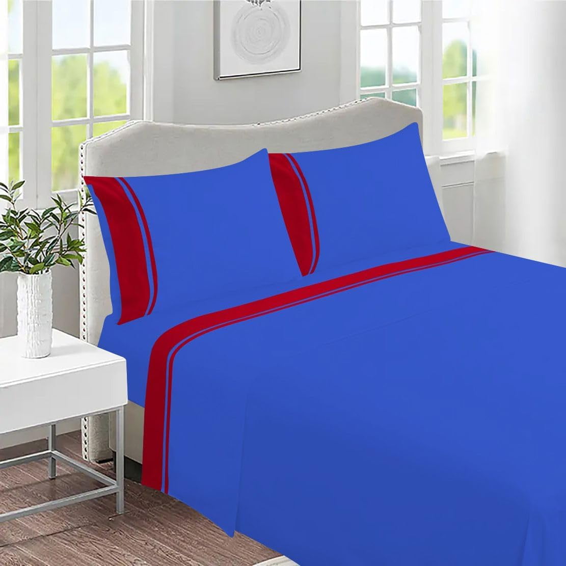 DNG Creations 4 Piece Two Tone Sheet Set 100% Egyptian Cotton, 800 ...