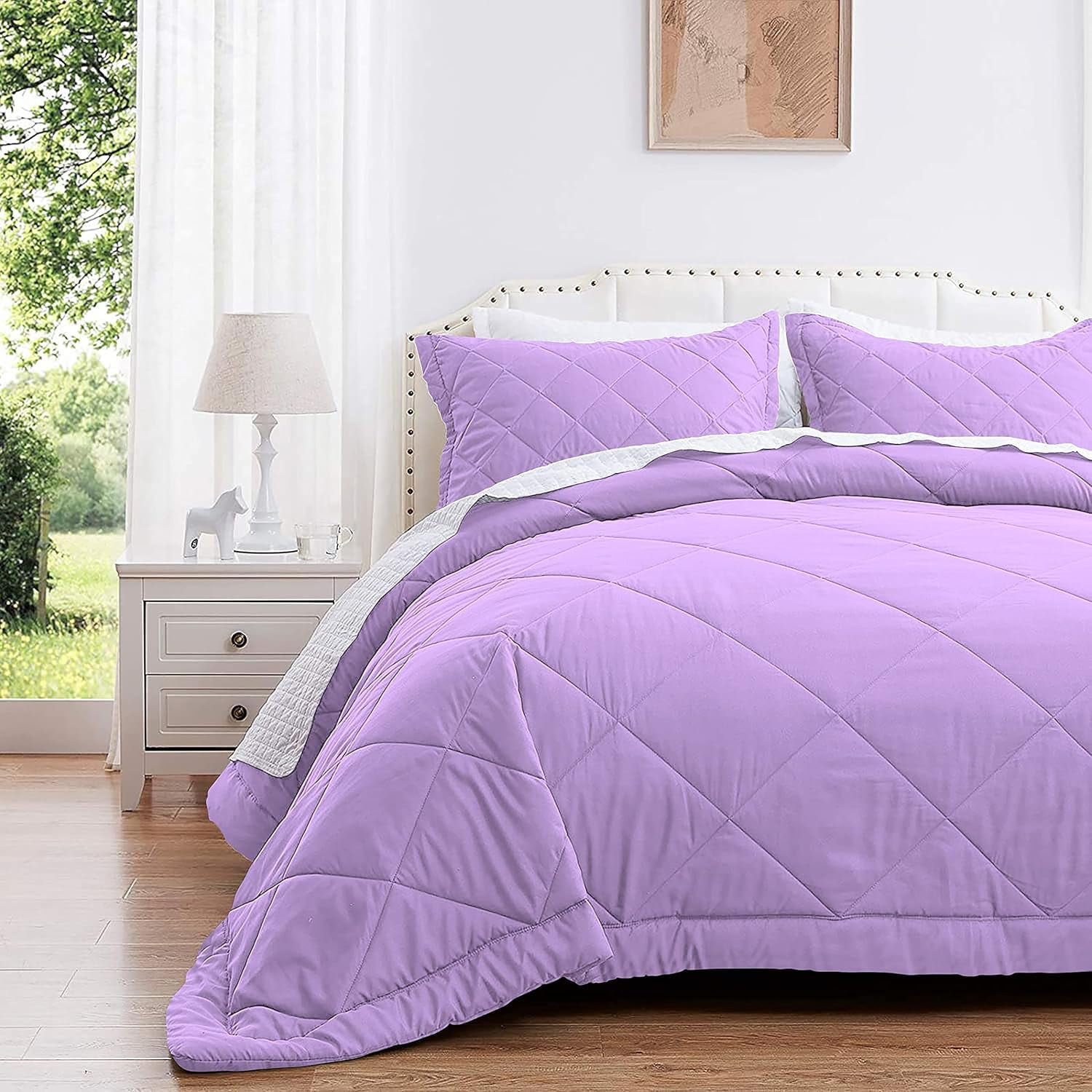 DNG Creations 5 Piece Diamond Pattern Comforter Set, 800 Thread Count ...