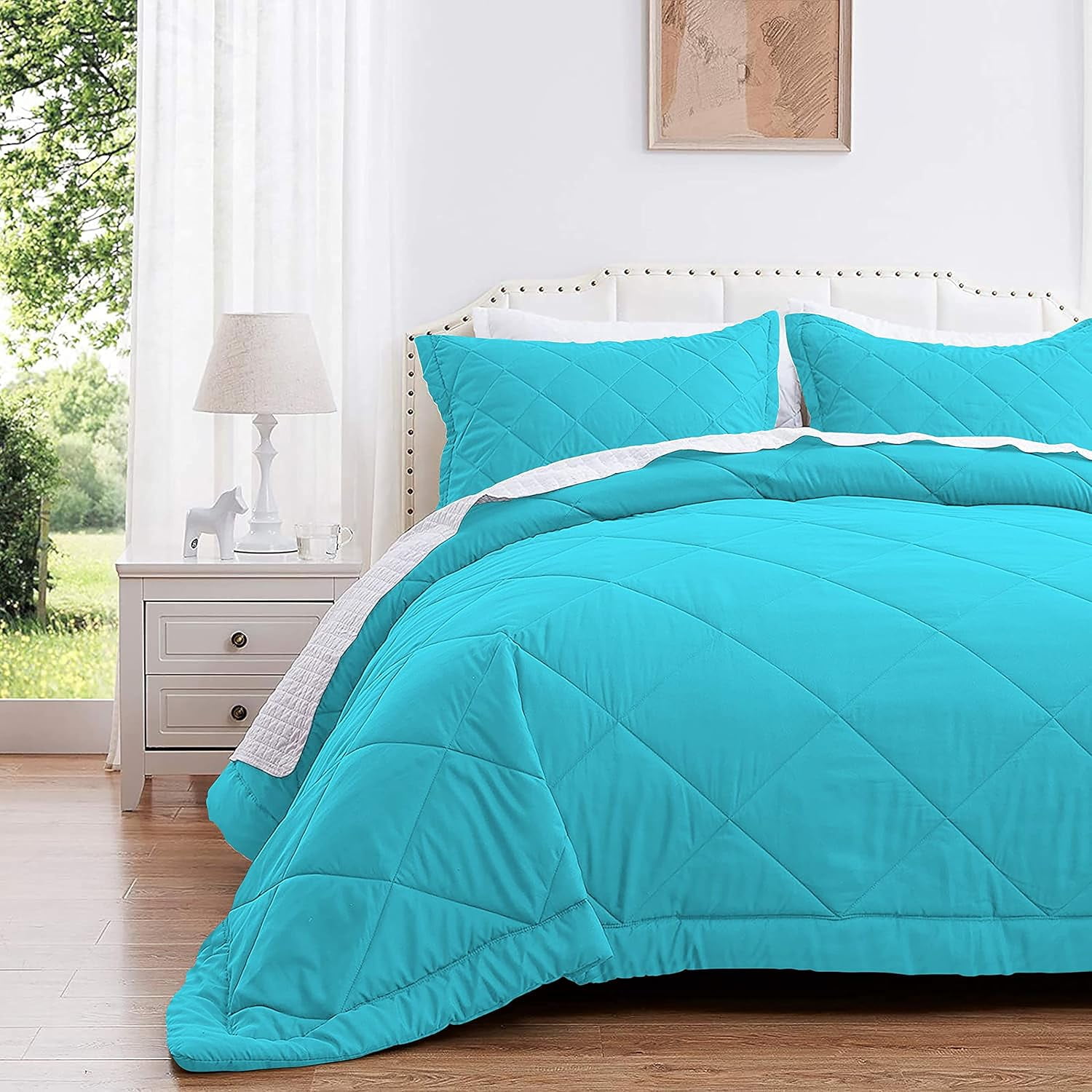 DNG Creations 5 Piece Diamond Pattern Comforter Set, 800 Thread Count ...
