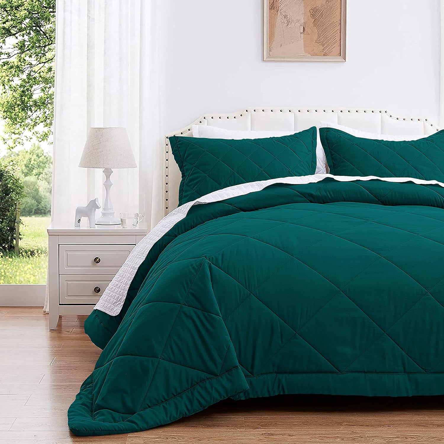 DNG Creations 5 Piece Diamond Pattern Comforter Set, 800 Thread Count, 100% Egyptian Cotton ...