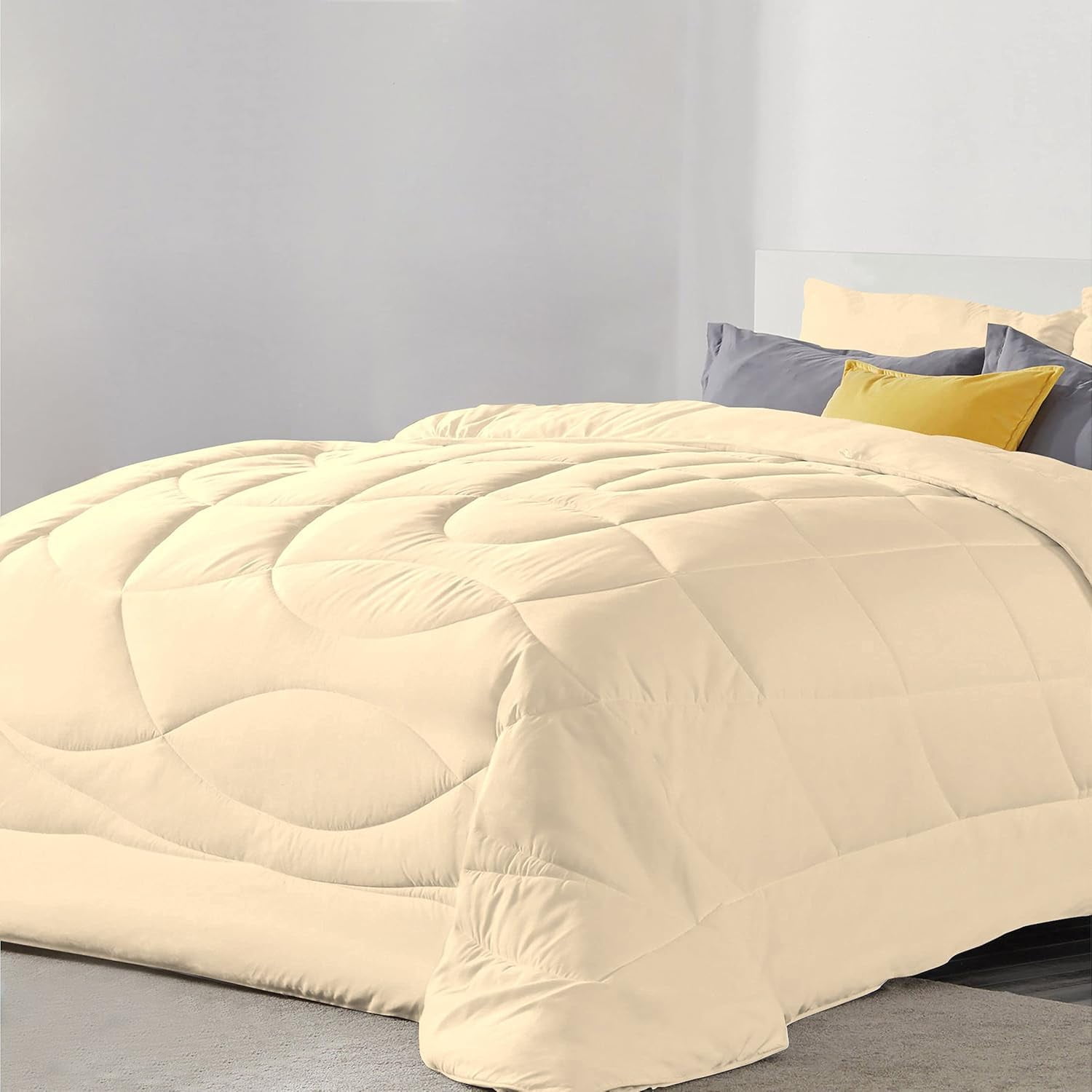 DNG Creations 5 Piece Solid U Shape Pattern Comforter Ultra Soft 100% ...