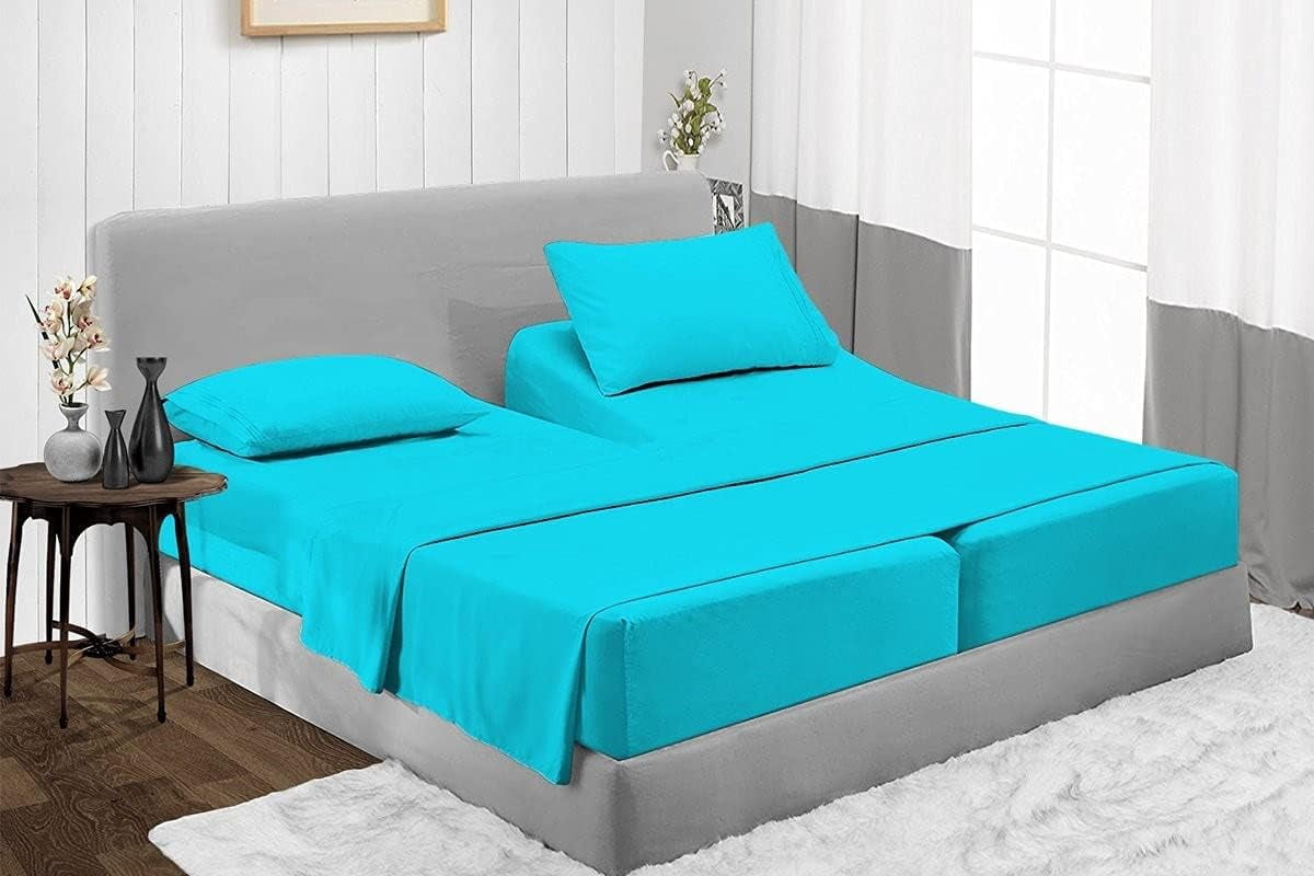 DNG Creations 5 Piece Split Queen Adjustable Sheet Set 24 Inch Deep ...