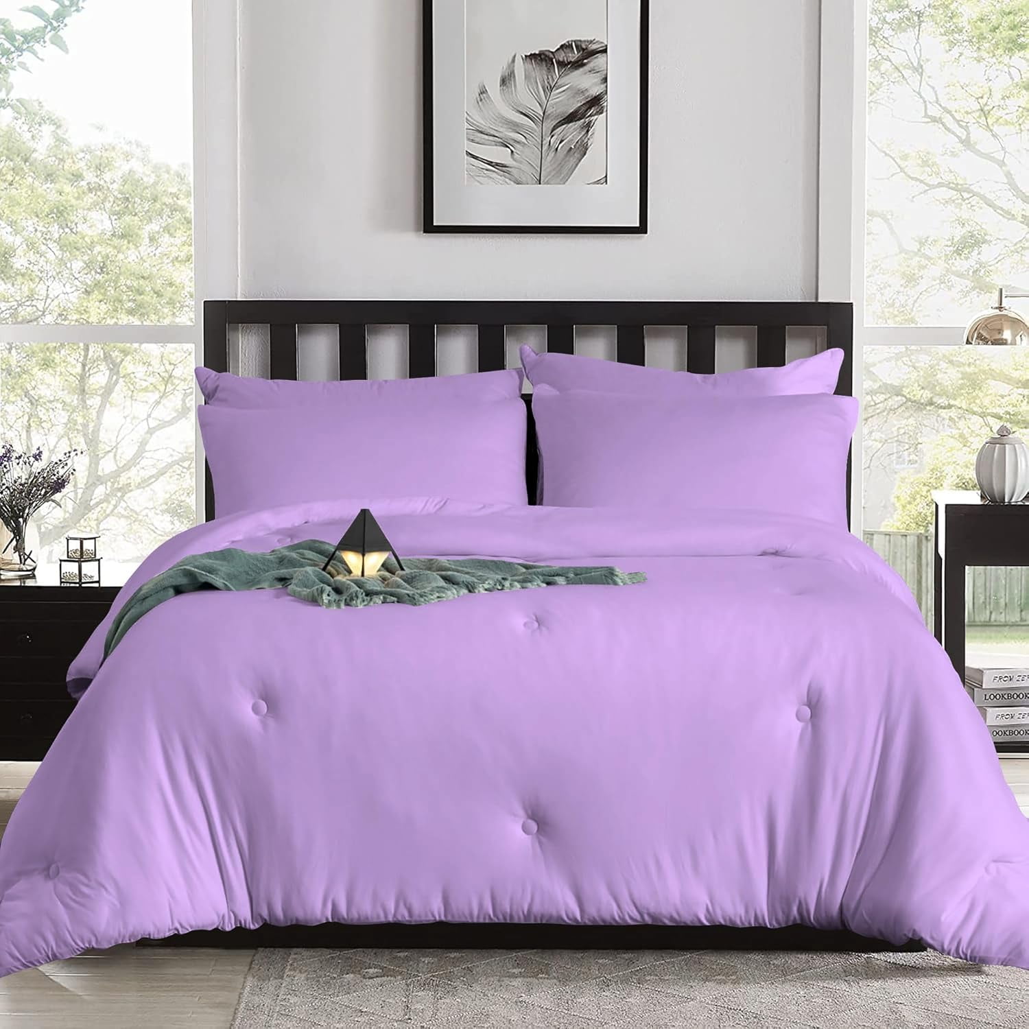 DNG Creations Lilac Colour 1 Piece Comforter With Point Botton All ...