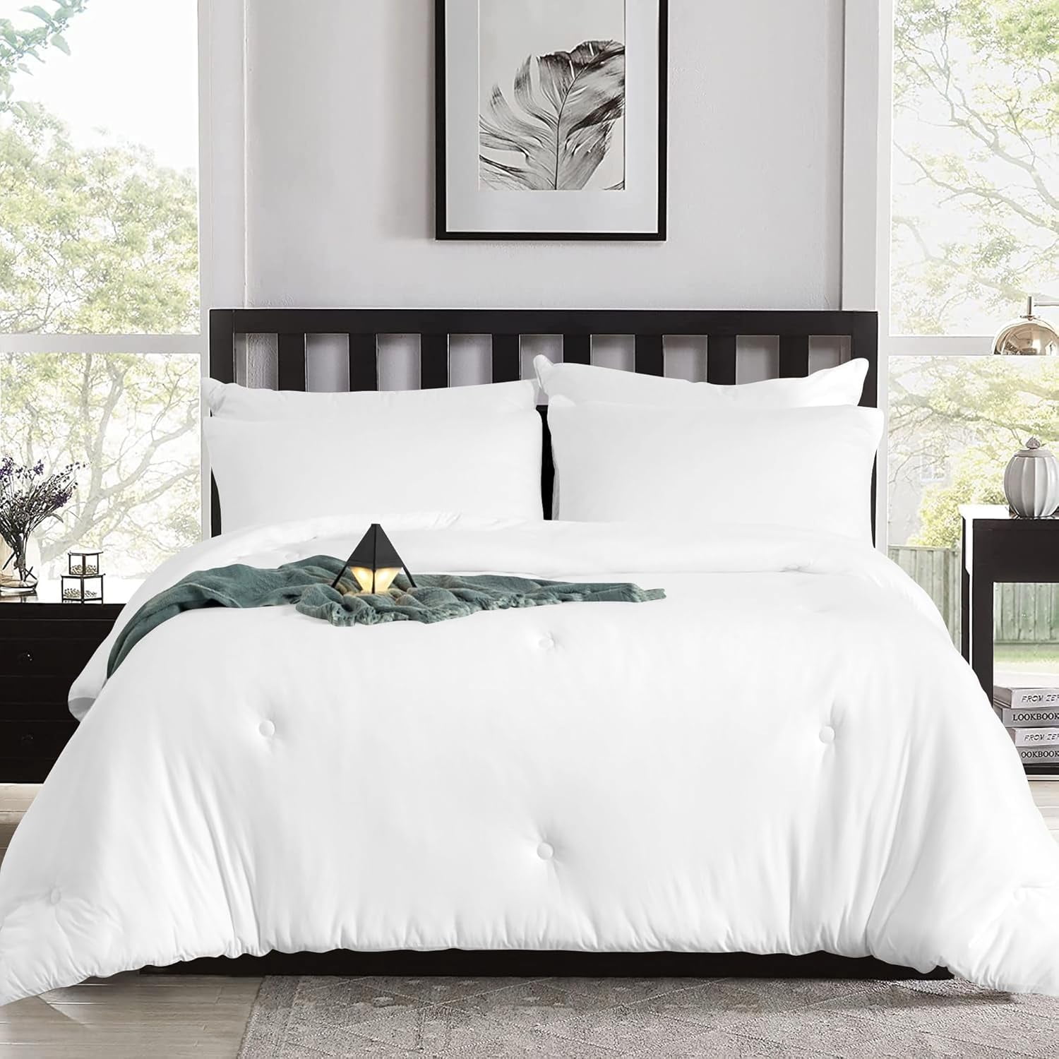 DNG Creations White Colour 1 Piece Comforter With Point Botton All ...