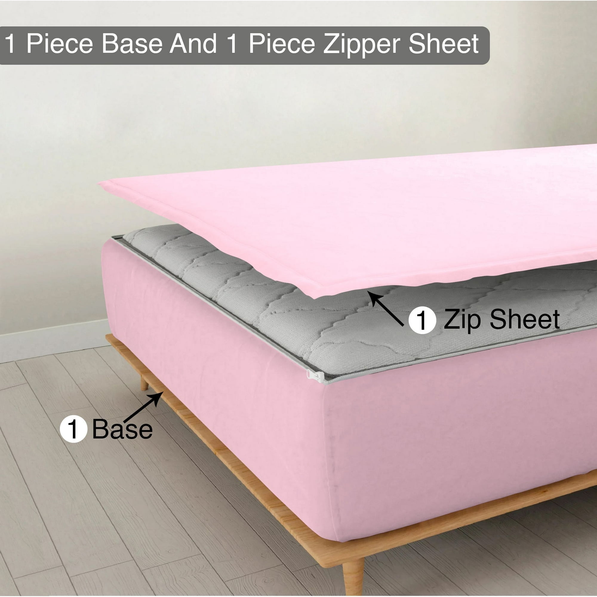DNG Creations Zipper Fitted Sheet - Includes ( 1 Elastic Fitted Sheet ...