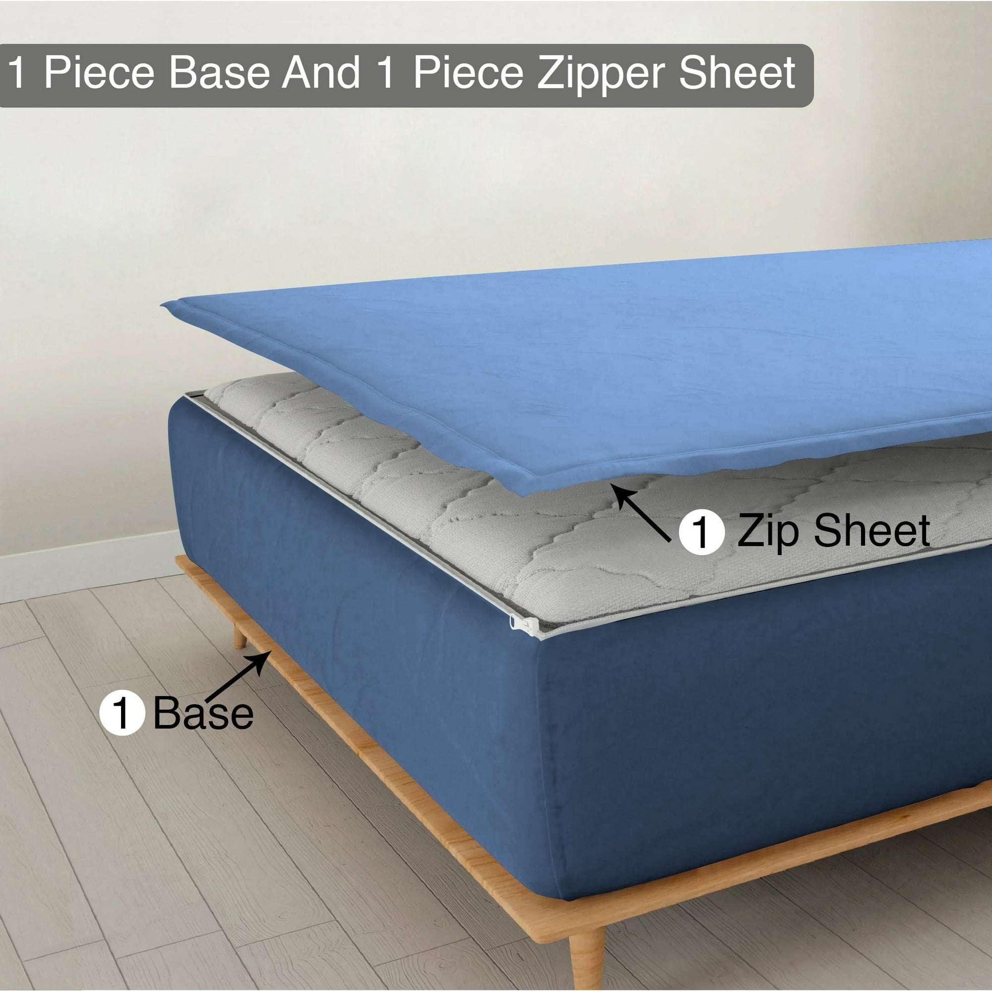 DNG Creations Zipper Fitted Sheet - Includes ( 1 Elastic Fitted Sheet ...