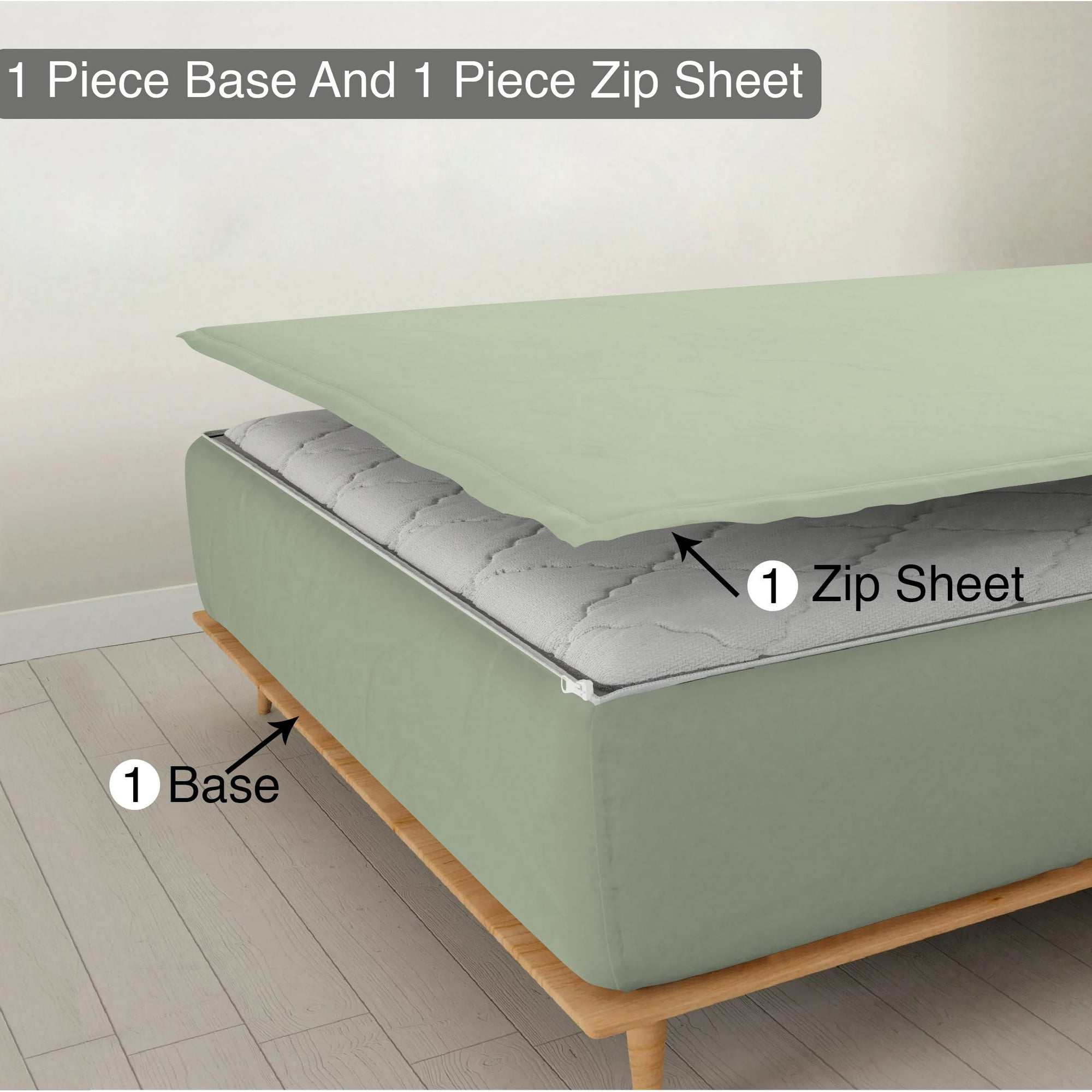 DNG Creations Zipper Fitted Sheet - Includes ( 1 Elastic Fitted Sheet ...