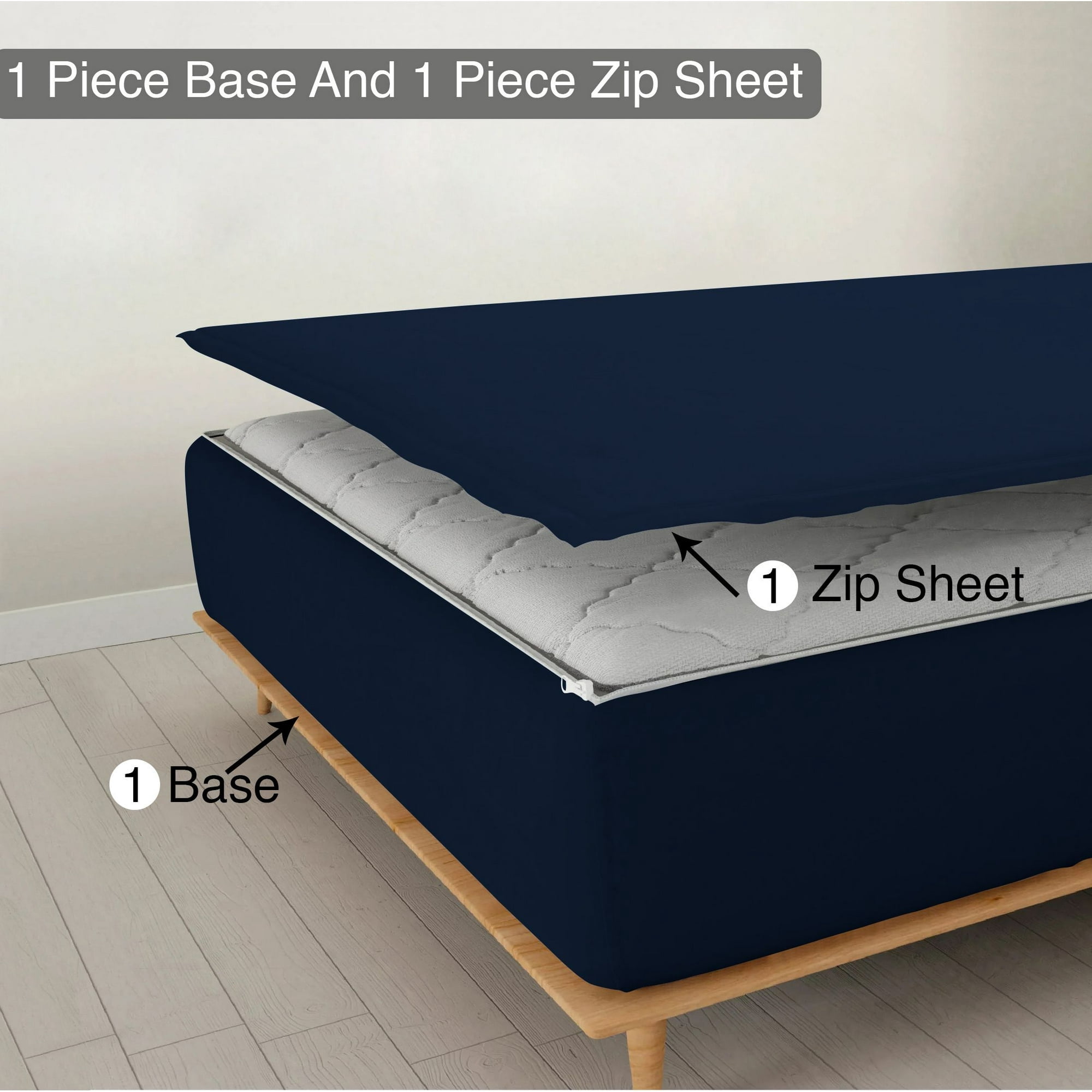 DNG Creations Zipper Fitted Sheet - Includes ( 1 Elastic Fitted Sheet ...