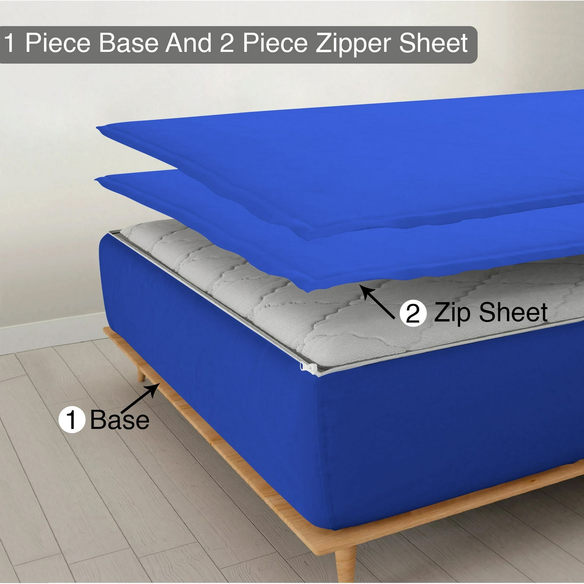 DNG Creations Zipper Fitted Sheet ( Includes - 1 Elastic Fitted Sheet ...
