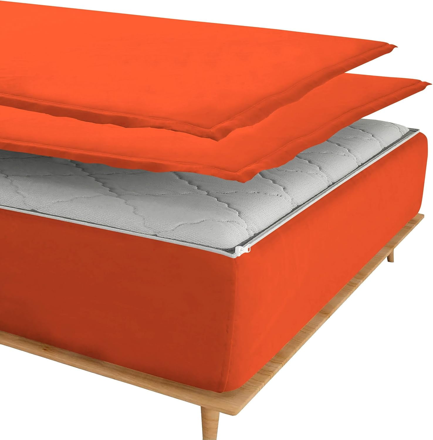 DNG Creations Zipper Fitted Sheet - King (76x80) Size ( Includes - 2 ...