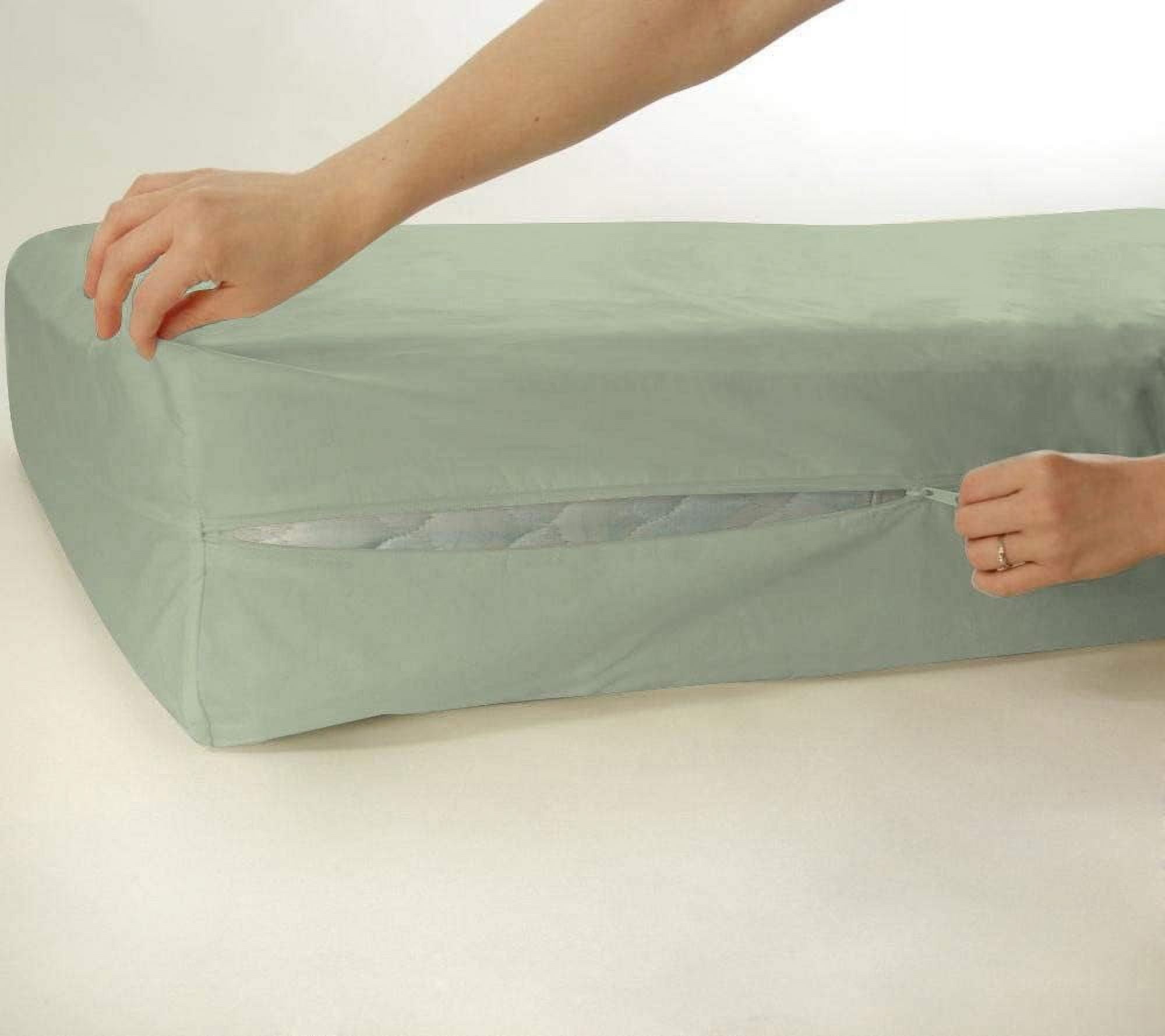 DNG Creations Zipper Mattress Cover 6 Inch Deep Pocket (Solid Light ...