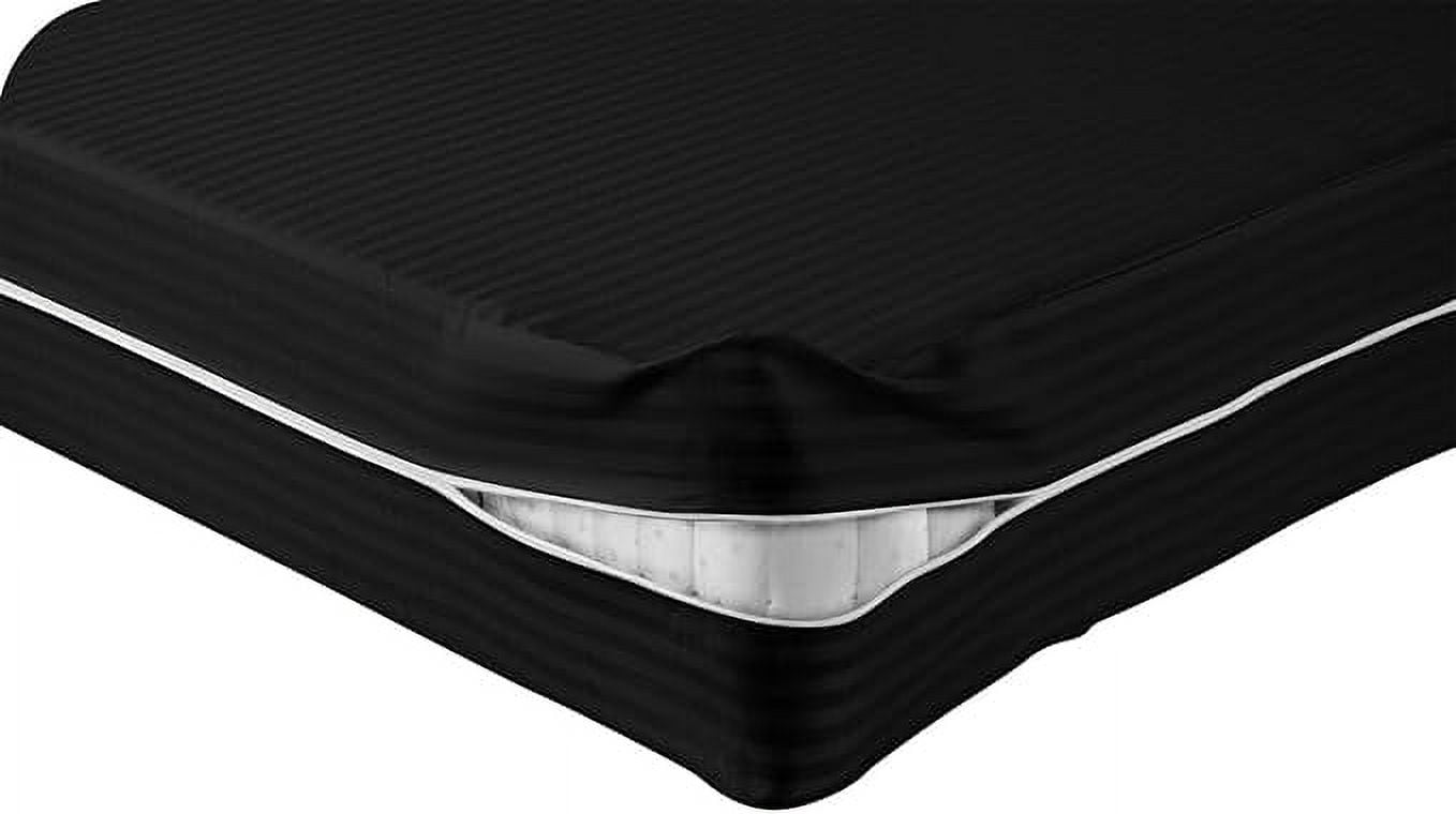 DNG Creations Zipper Mattress Cover with 18 Inch Deep Pocket (Stripe ...