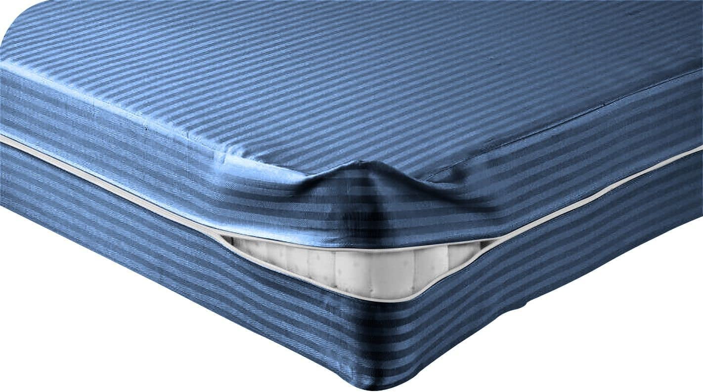 DNG Creations Zipper Mattress Cover with 8 Inch Deep Pocket (Stripe ...